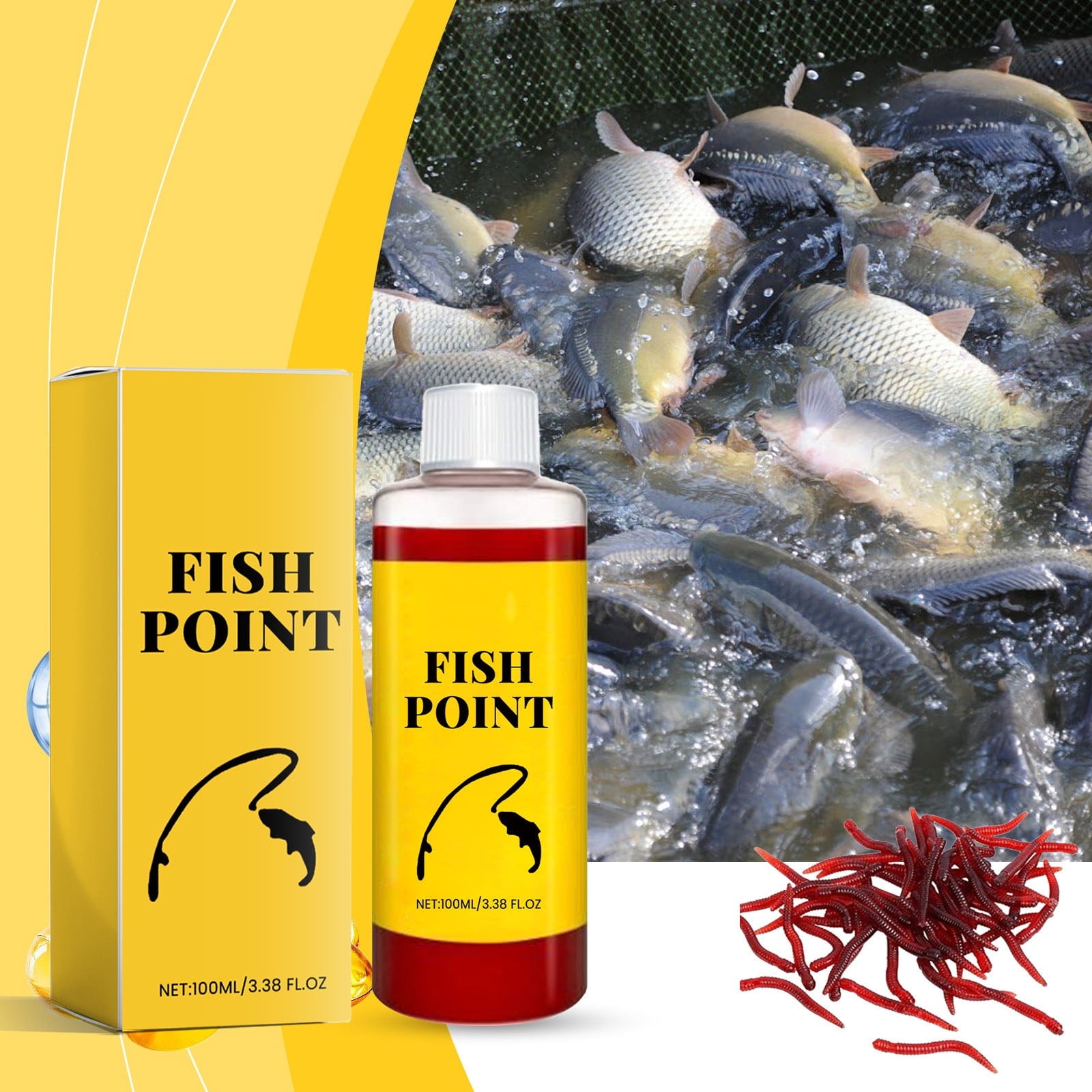 Bloodworm Liquid Bait - Worm Fish Attractants, Powerful 100ml Bait ...