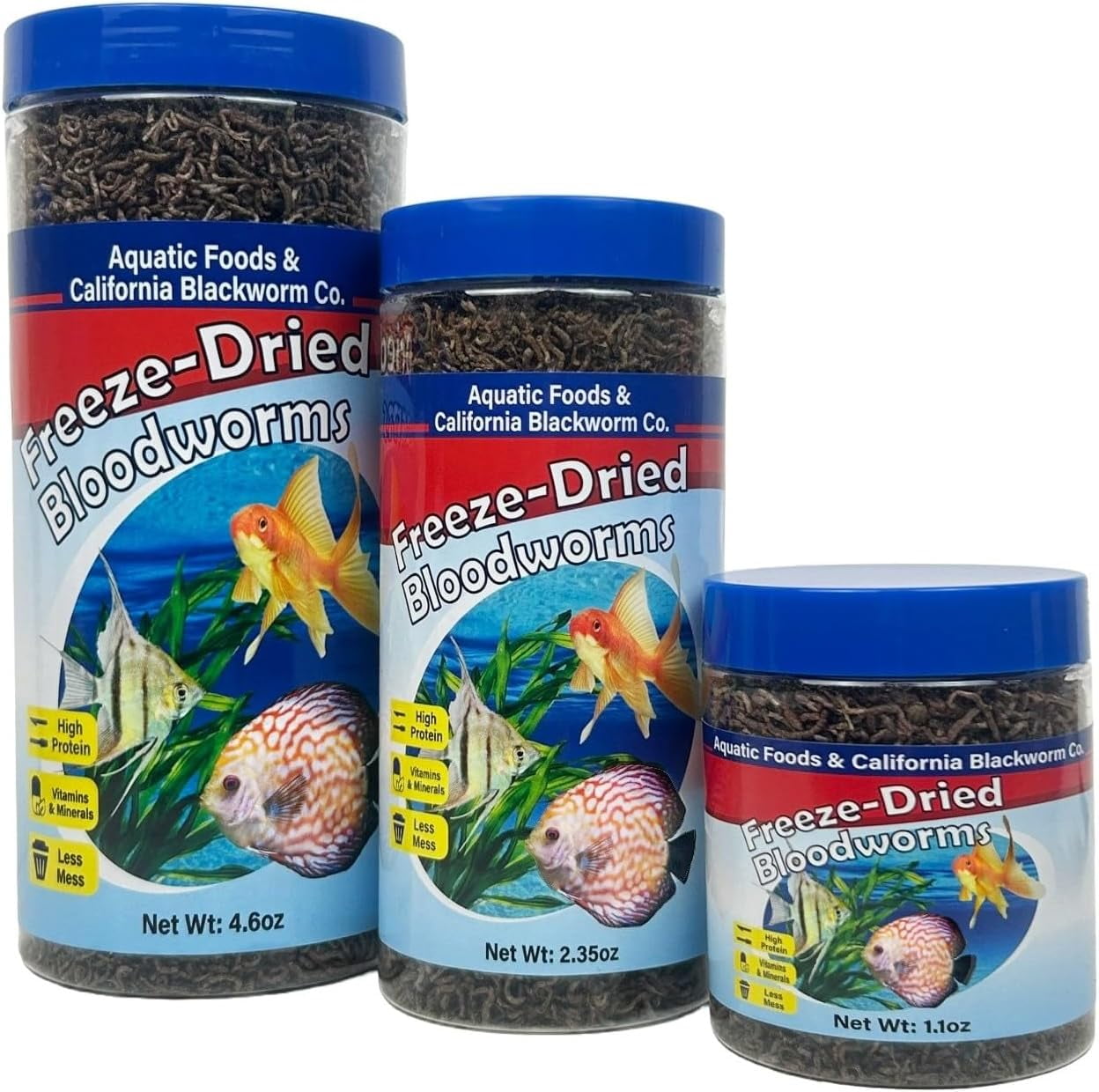 Bloodworms, Grade A Freeze Dried Bloodworms for Cichlids, Discus ...
