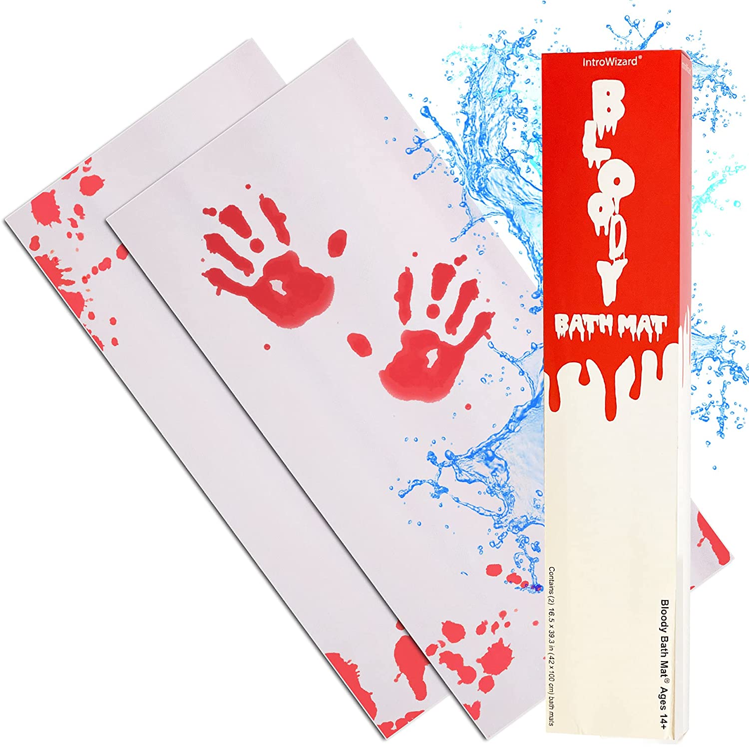 Bloody Bath Mat - Combo Set of 2 Mats That Turn Red When Wet - One ...