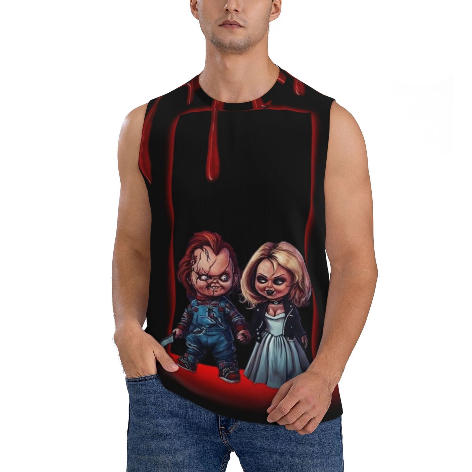 Bloody Bride Of Chucky Men's Tank Top Sleeveless T-shirt Summer ...