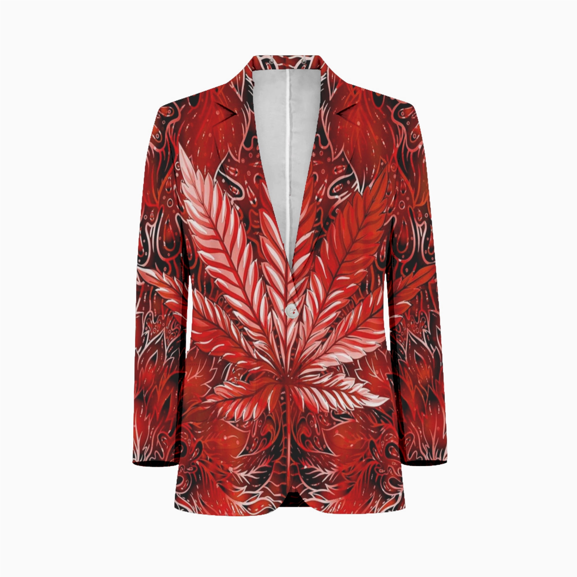 Bloody Butterfly Maple Leaf Men's Suit Blazer Casual Party Wear Slim Fit Suit Jacket Fashionable ...