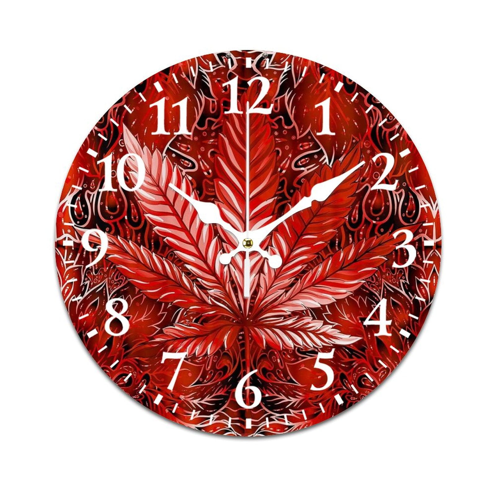 Bloody Butterfly Maple Leaf Wall Clock Modern Design Clocks Wall Hanging Home Office School ...