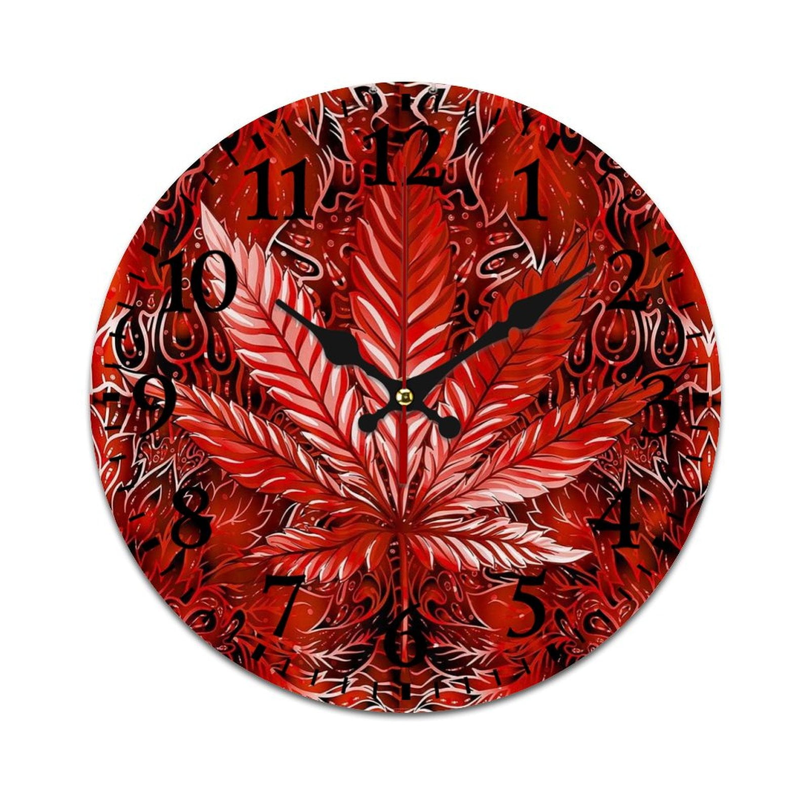 Bloody Butterfly Maple Leaf Wall Clock Modern Design Clocks Wall ...