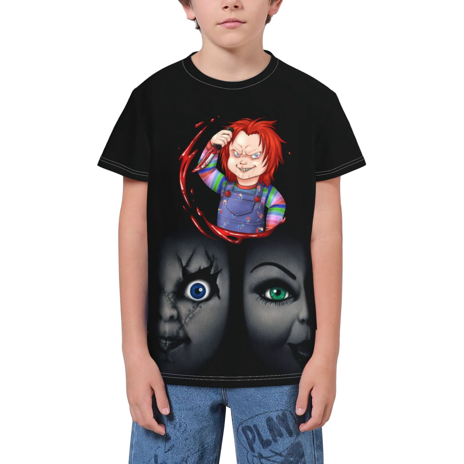 Bloody Chucky Teenager T-Shirts Summer Athletic Casual Customized Short ...