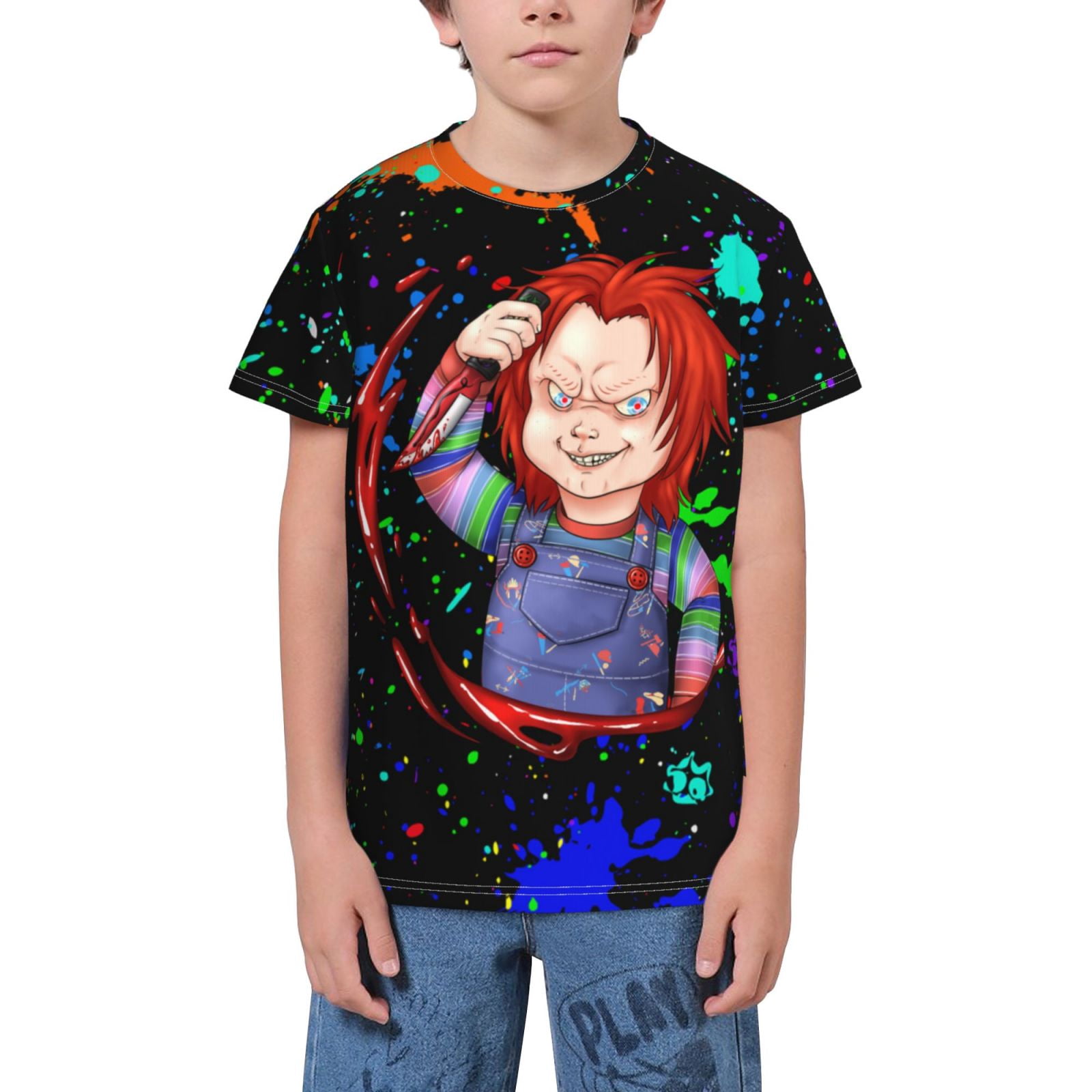 Bloody Chucky Teenager T-Shirts Summer Athletic Casual Customized Short ...