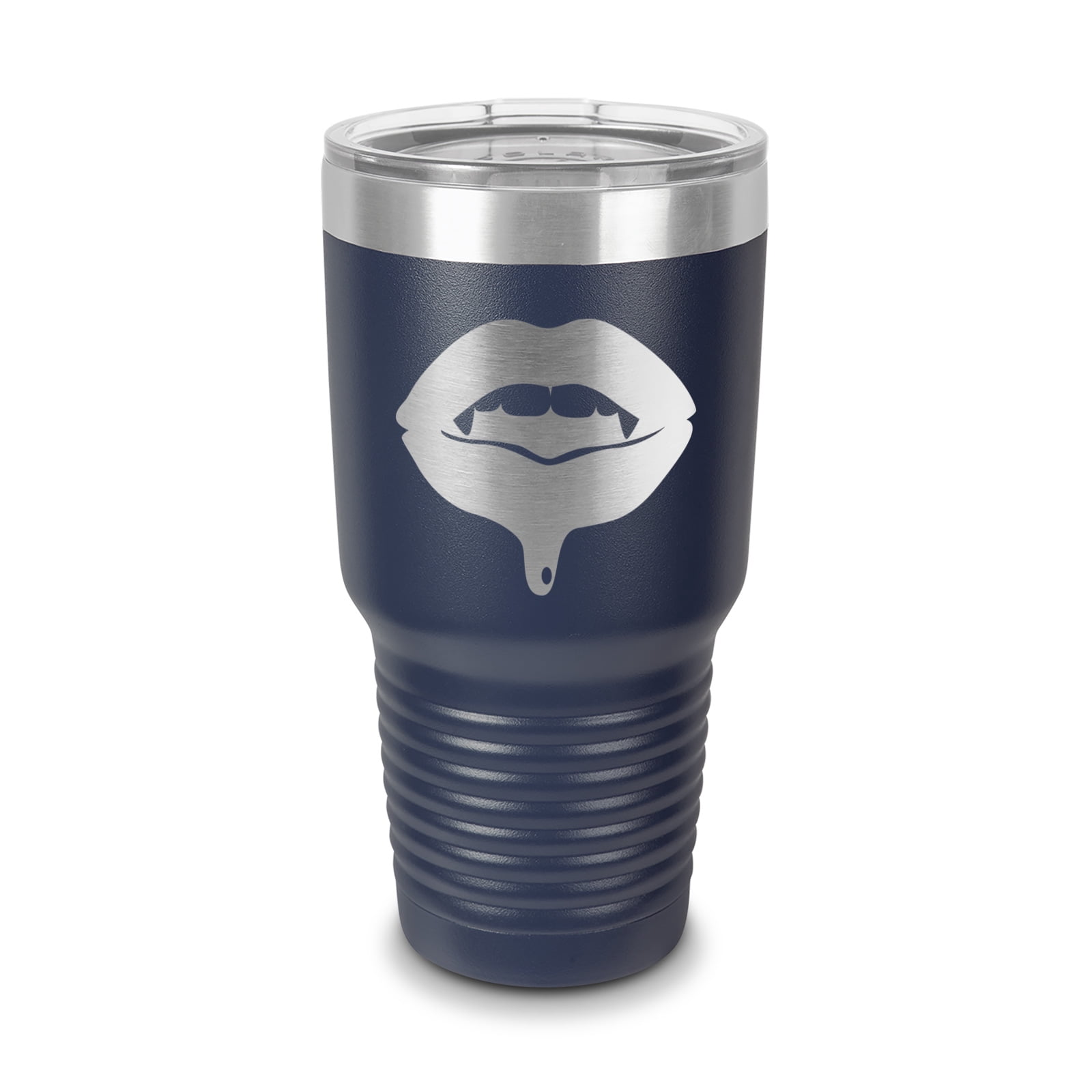 Bloody Fang Teeth and Lips Tumbler 30 oz - Laser Engraved w/ Clear Lid ...