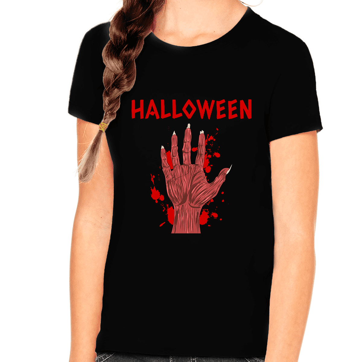Bloody Hand Halloween Tshirts Girls Scary Zombie Halloween Shirts for ...