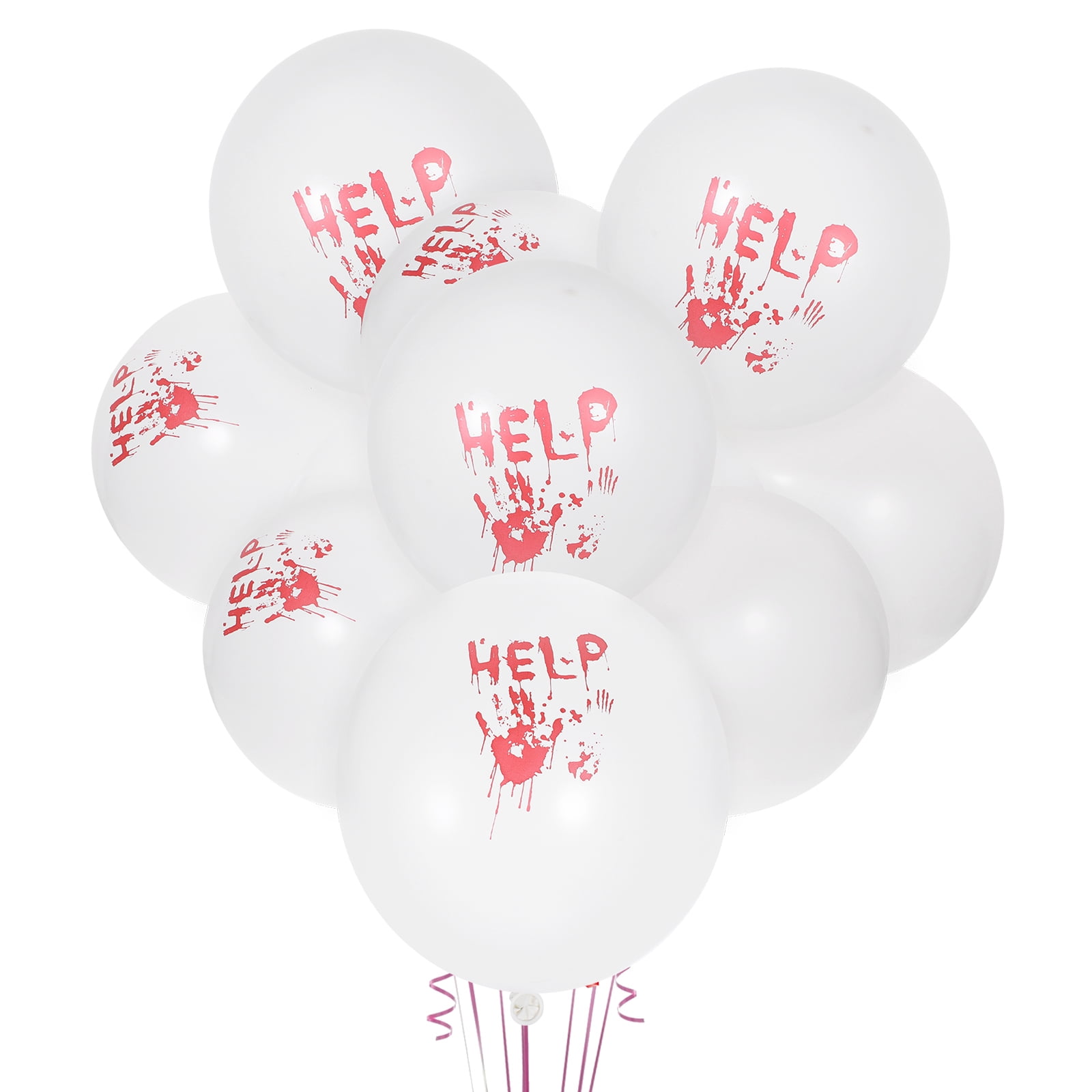 Bloody Handprint Balloons White Latex 100Pcs 4.7x2.4x0.04in - Walmart.com