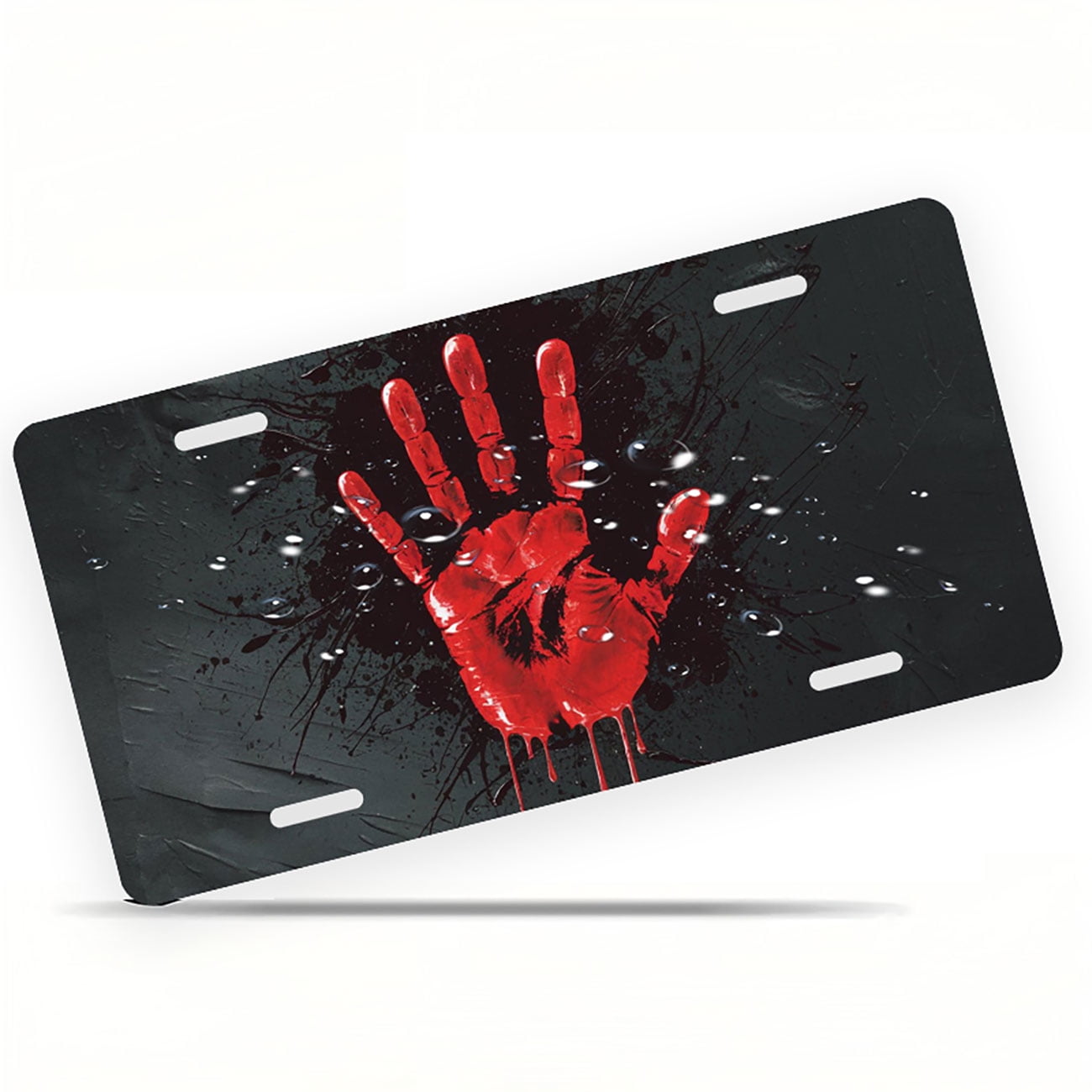 Bloody Handprint Funny Personalized License Plate Rust-proof Stainless ...