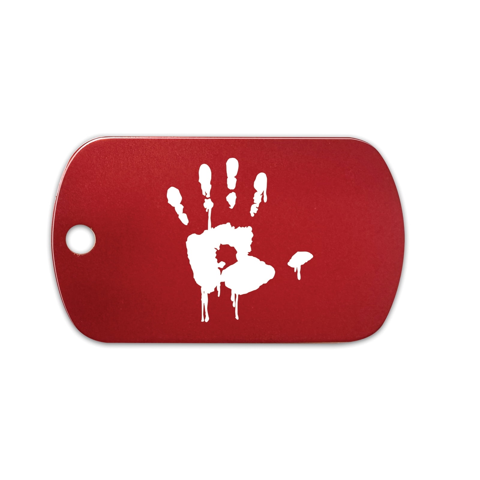 Bloody Handprint Zombie GI Dog Tag Aluminum Keychain zombies apocalypse ...