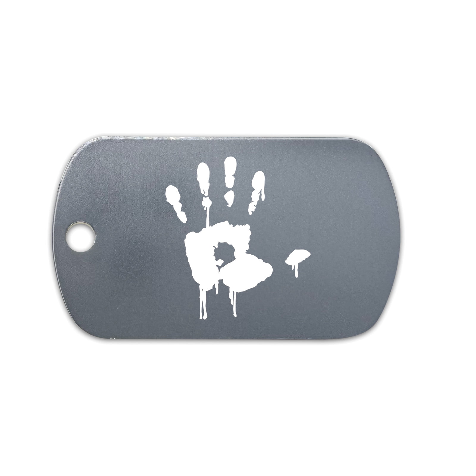 Bloody Handprint Zombie GI Dog Tag Aluminum Keychain zombies apocalypse ...