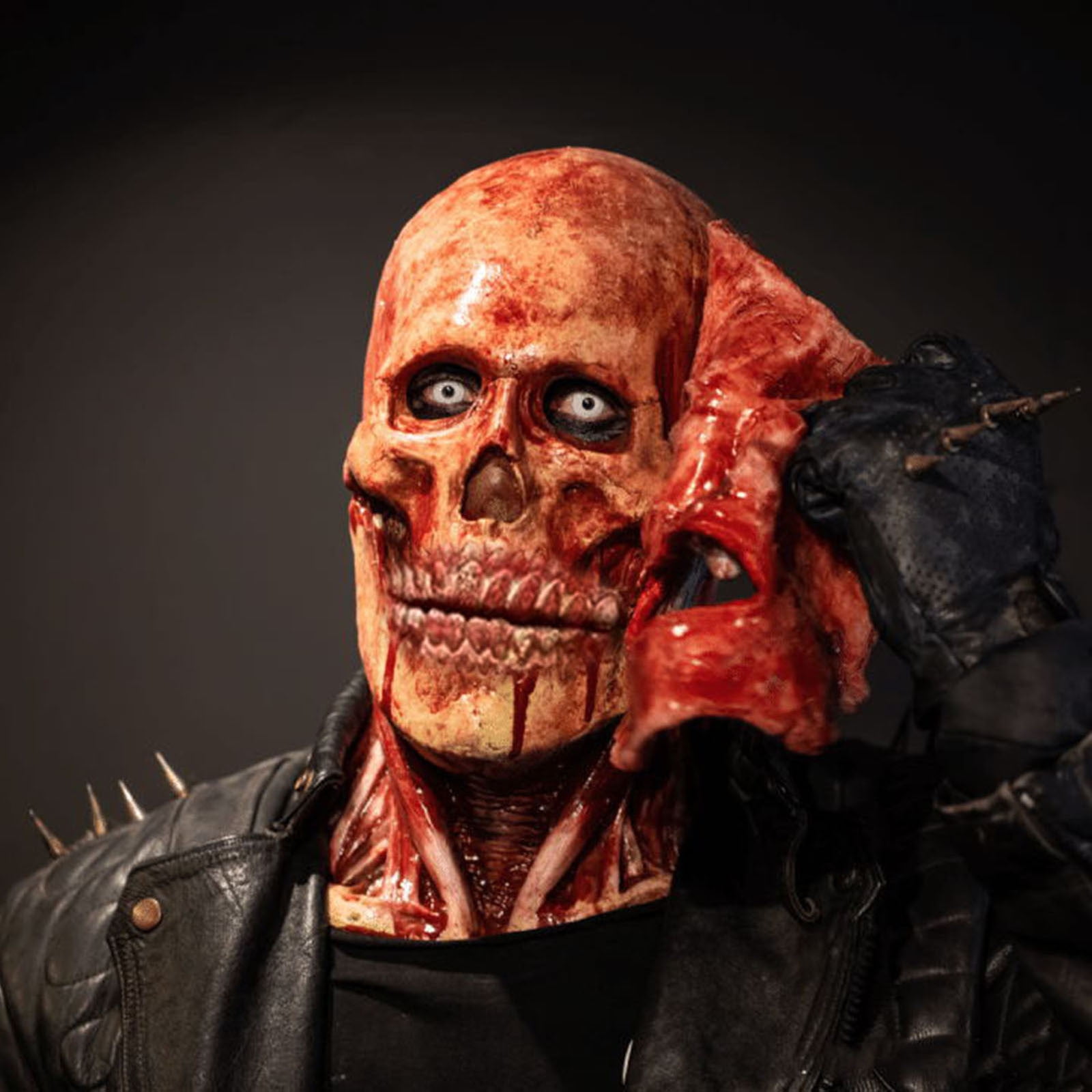Bloody Horror Head Halloween Mask Plush Toys Double-layer Ripped Mask ...