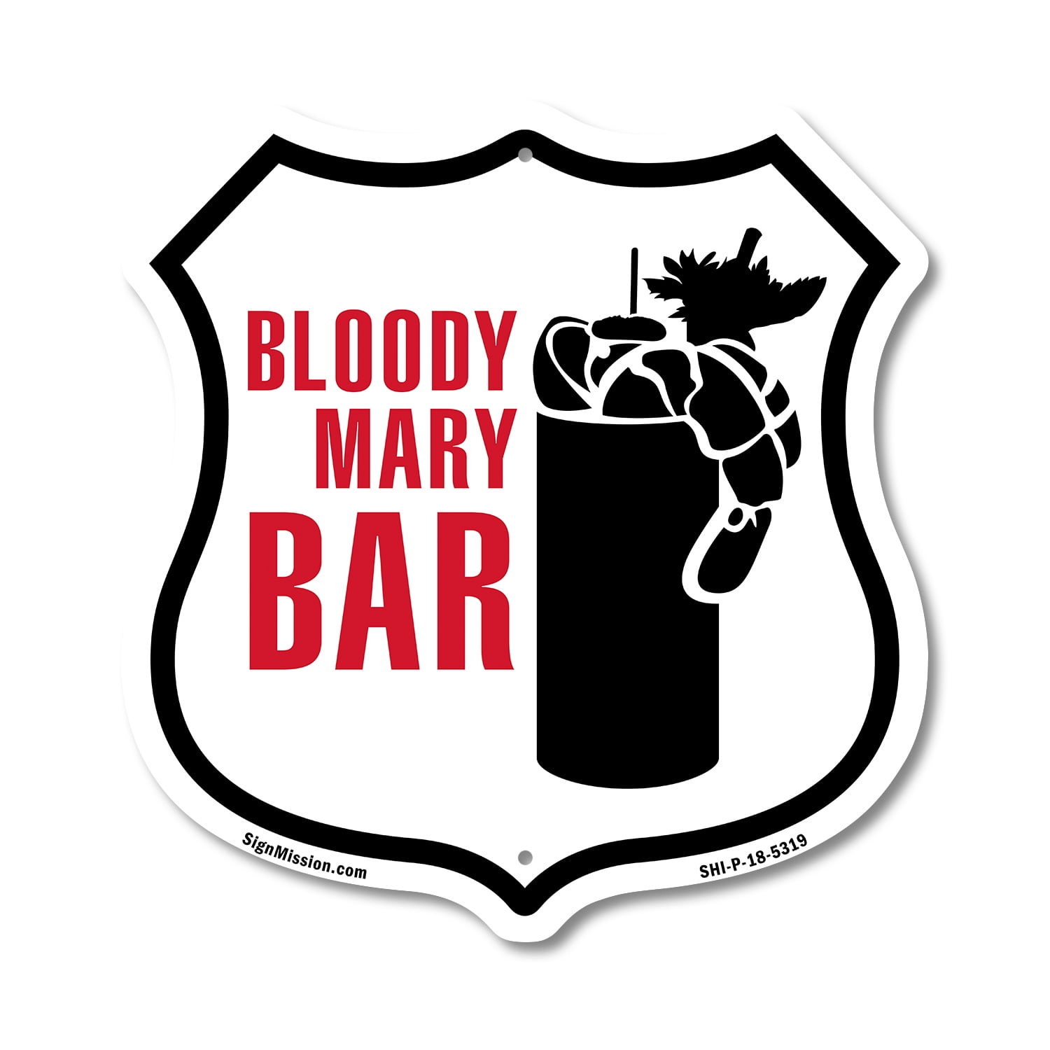 Bloody Mary Bar (2 Pack) 12 inch X 12 inch Shield-Shaped Rust-Free ...