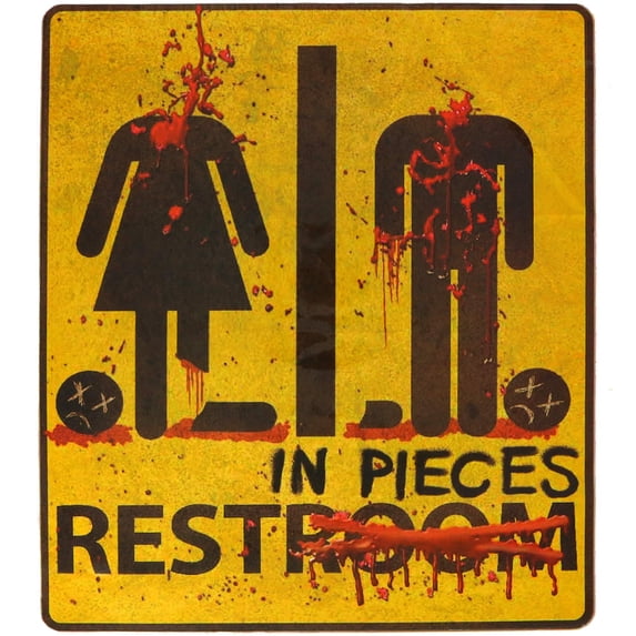 Bloody Restroom Sign Sticker - Halloween, Haunted House and Horror ...