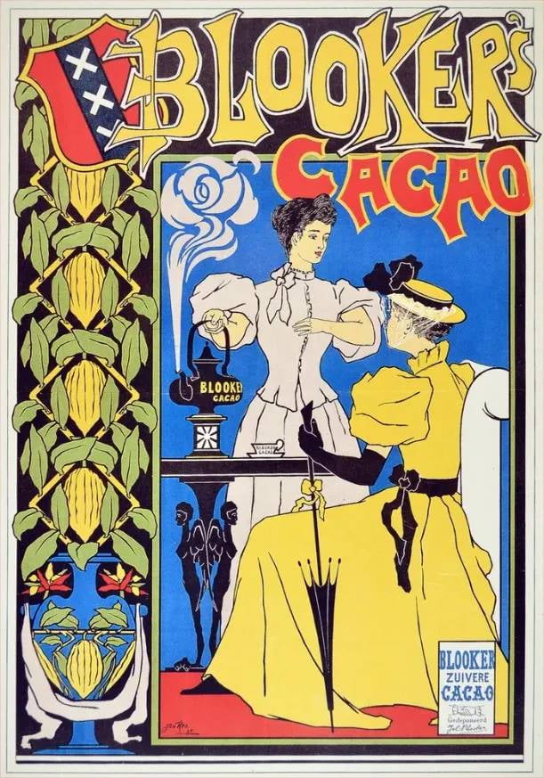 Blooker's Cacao advertisement Decorative Poster. Home Graphic Art ...