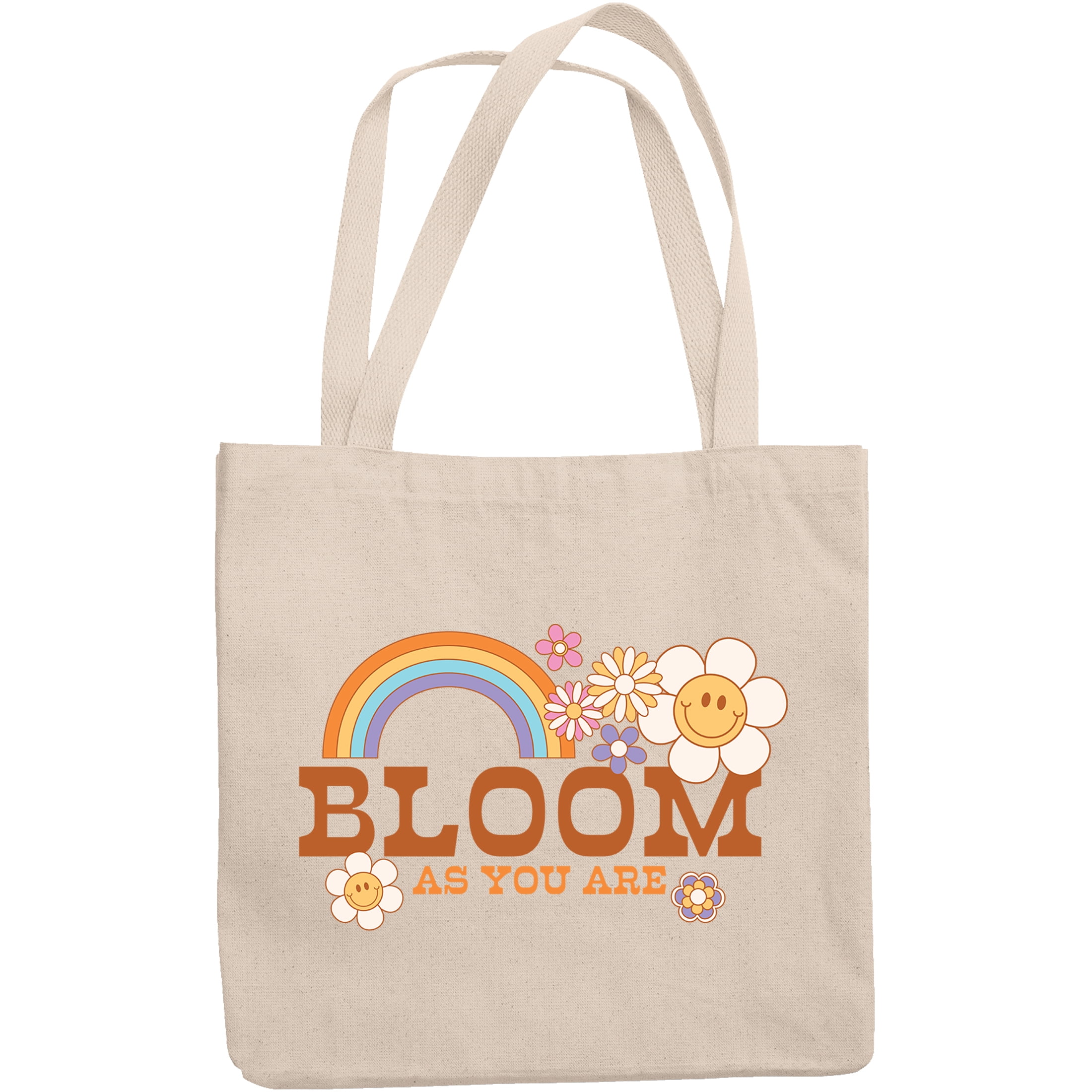 Bloom As You Are, 90s Retro Flower with Smile & Rainbow Art Merch Gift ...