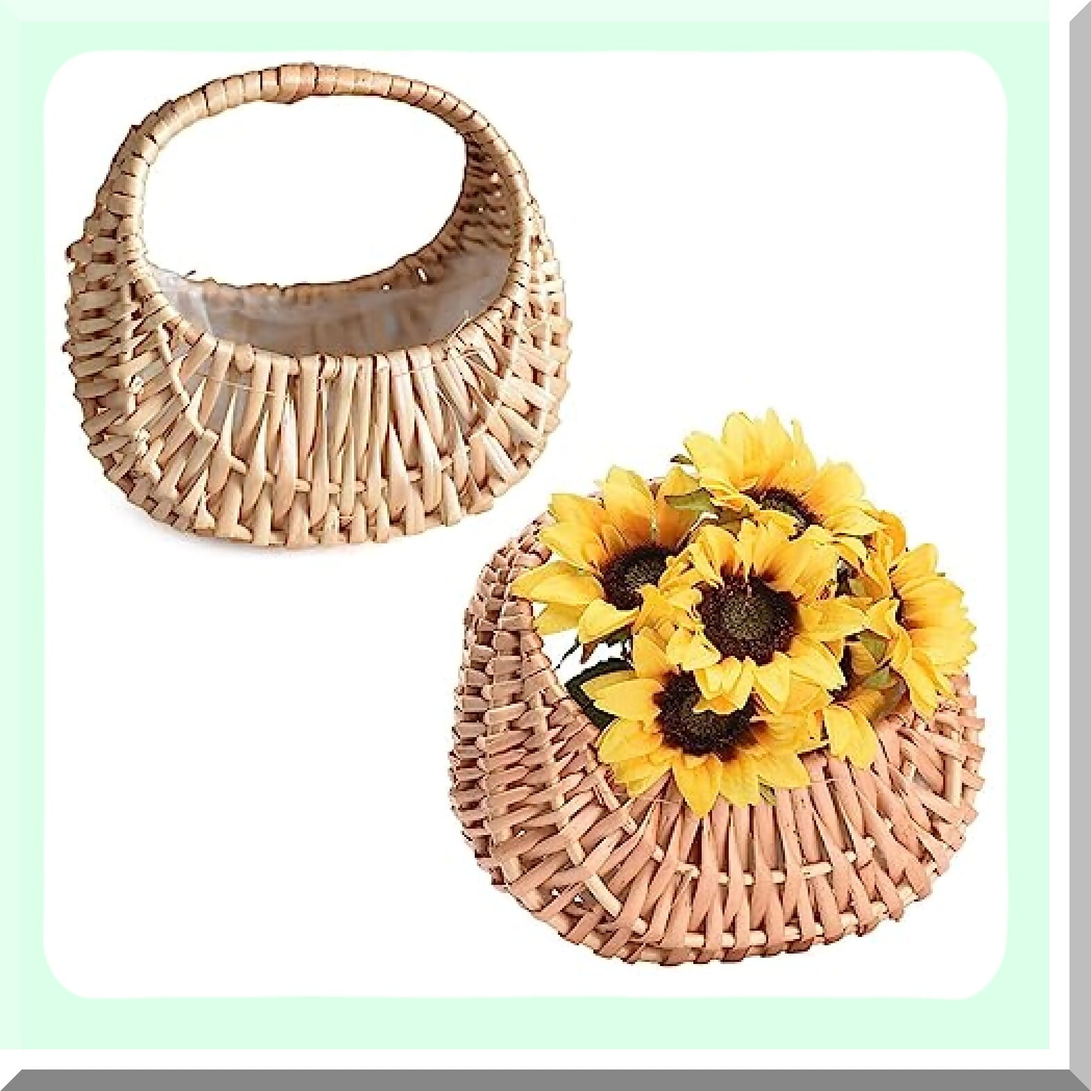 Bloom Basket Duo - Wicker Rattan Flower Basket Set for Weddings & Home ...