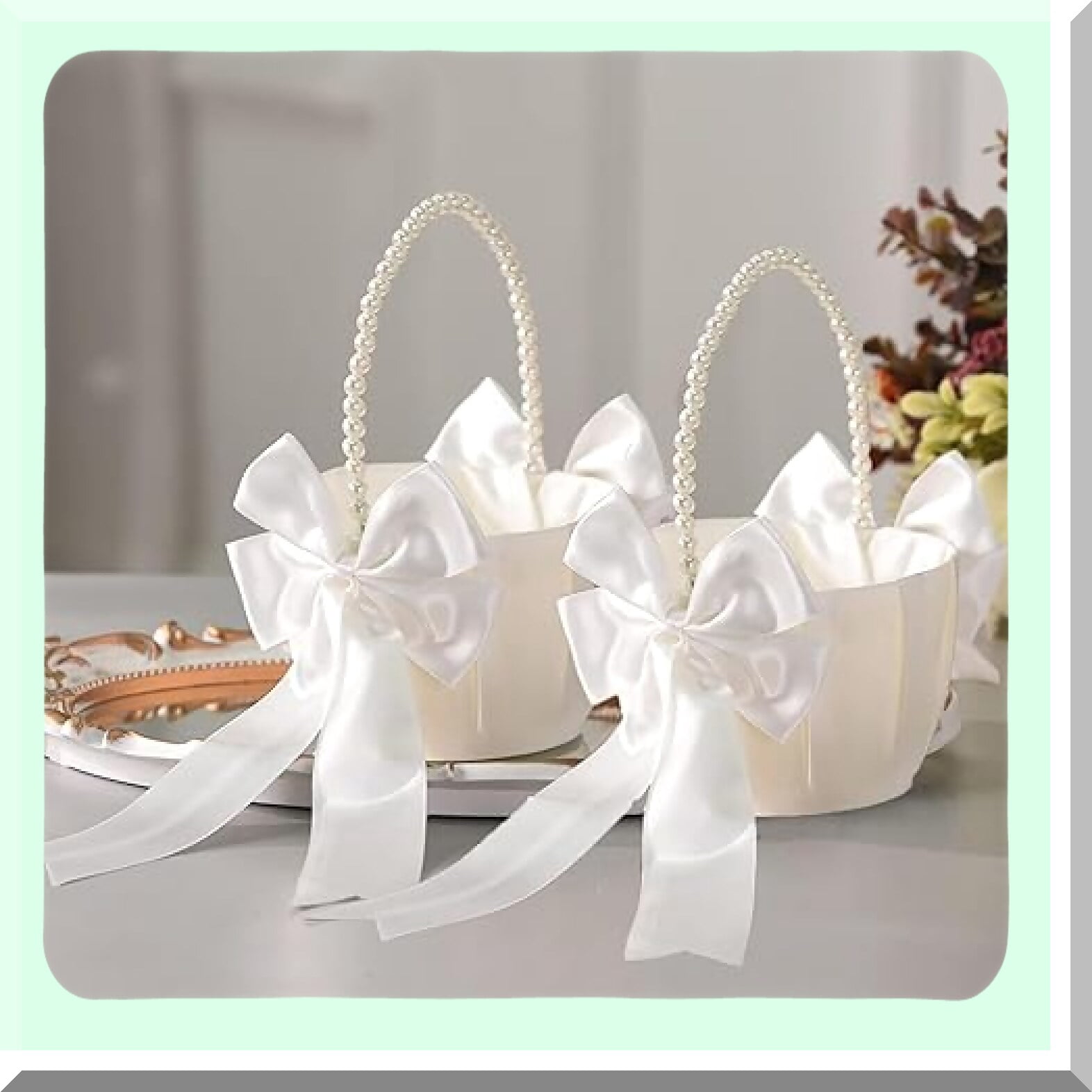 Bloom Baskets Duo - Wedding Flower Girl Set, Floral Girl Baskets ...