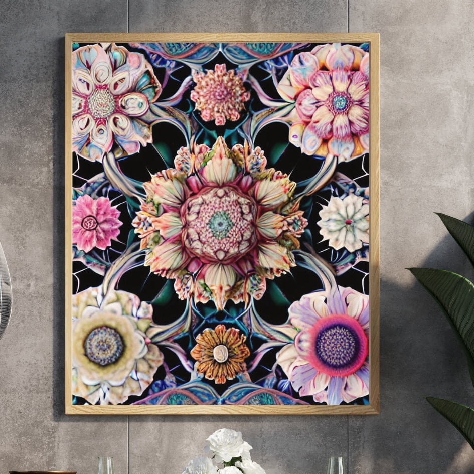 Bloom Bliss - Intricate Flower Canvas Wall Art - Walmart.com