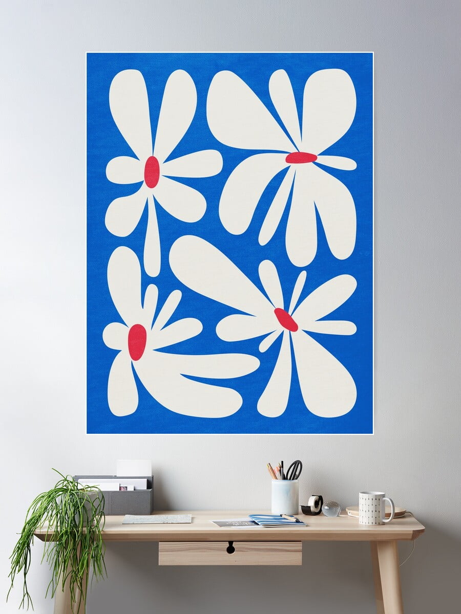 Bloom: Cobalt Blue Matisse Color Series 02 Poster Wall Art, Modern Wall ...