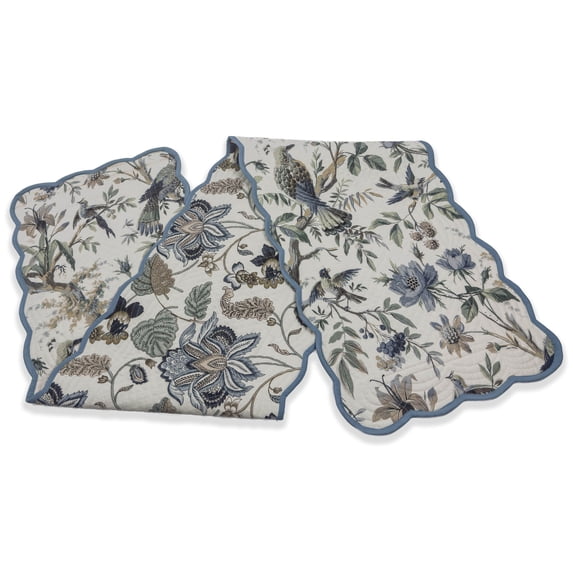 Bloom Collection 100% Cotton Quilted Decorative Table Runner ...