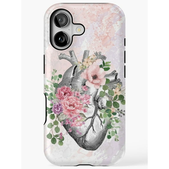 Bloom Floral Heart Human Anatomy Pink Roses Flowers Phone Case for ...
