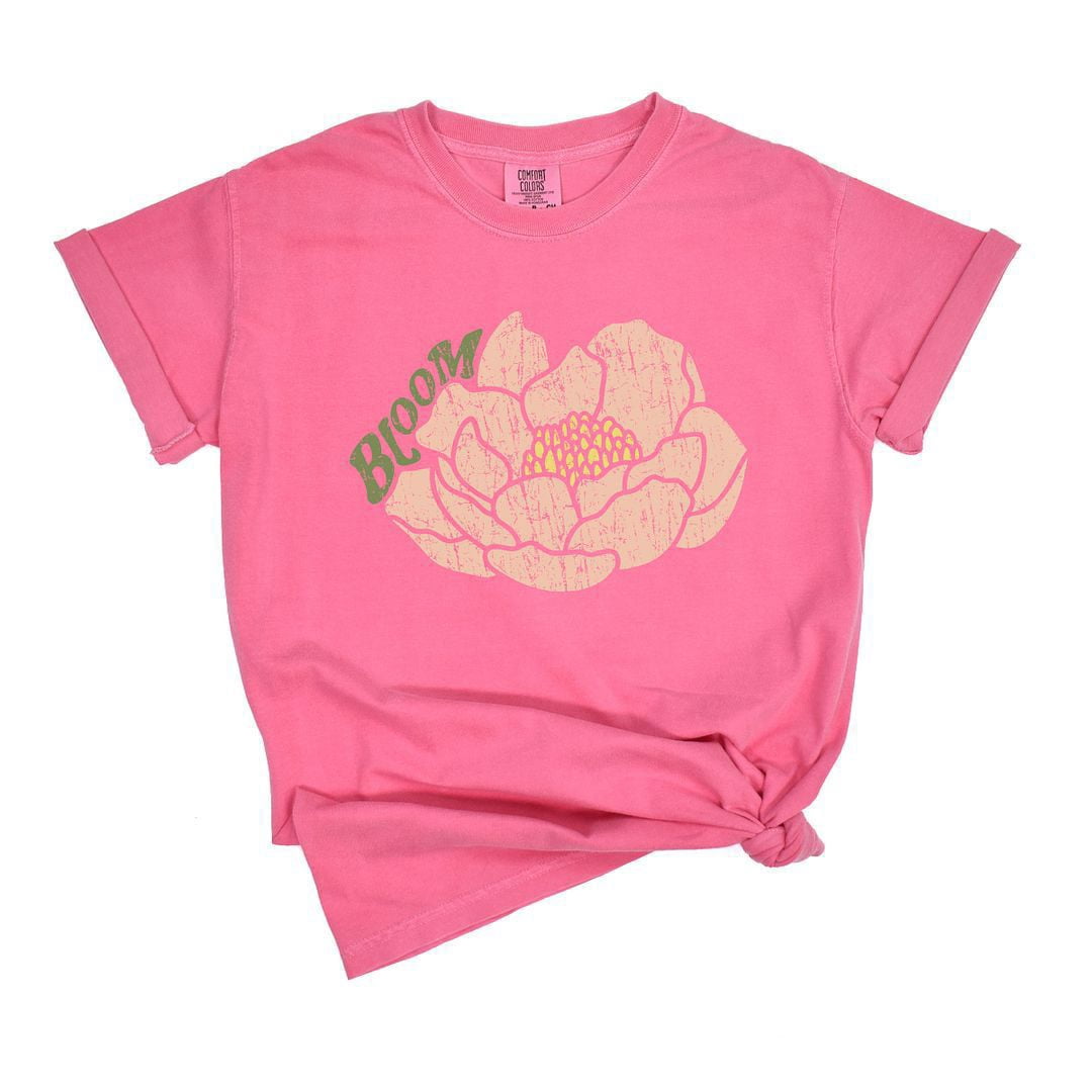 Bloom Flower Garment Dyed Tees Color: Crunchberry Size: LARGE - Walmart.com