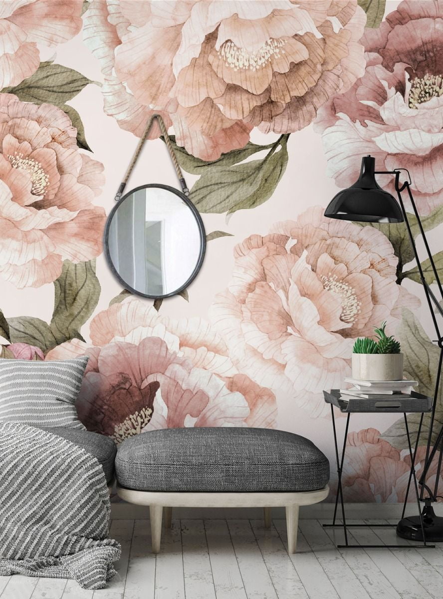 Bloom Flower Mural Wall Art Peel and Stick Wallpaper - Walmart.com