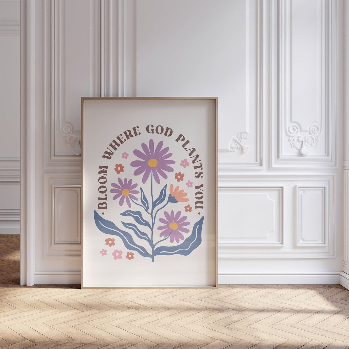Bloom Where God Plants You Poster, Retro Christian Posters, Trendy ...