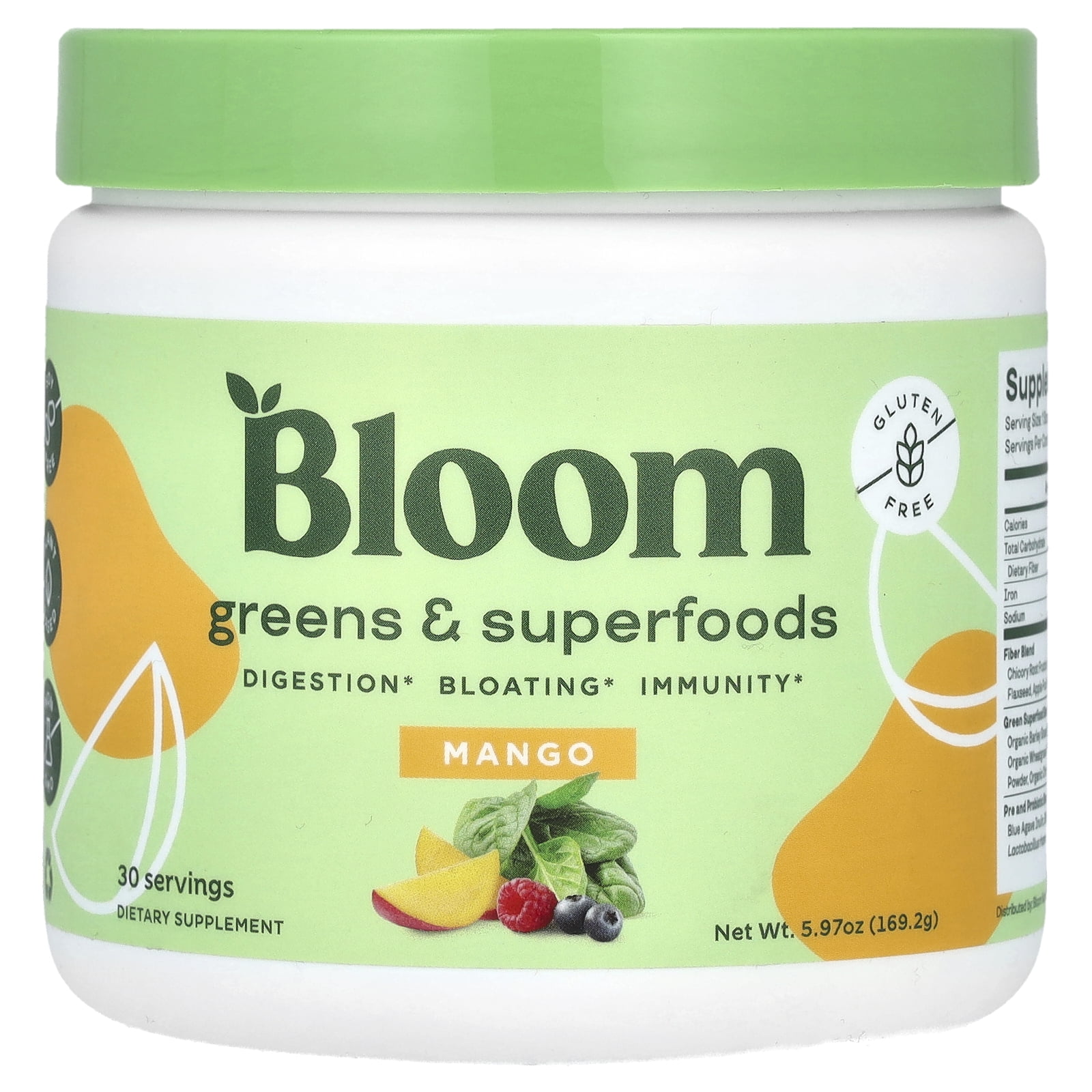 Free Shipping! Bloom Greens & Superfoods, Mango, 5.97 oz (169.2 g ...