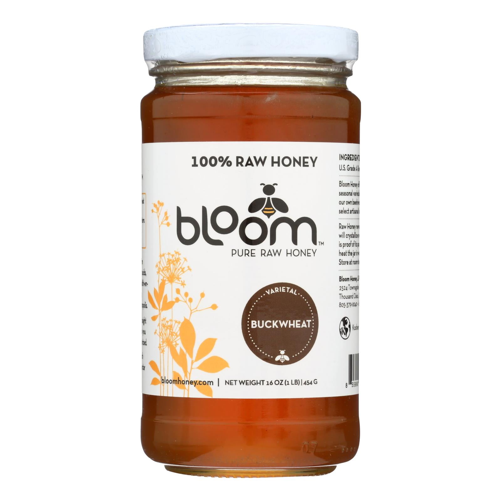 Bloom Honey - Honey - Buckwheat - Case of 6 - 16 oz. - Walmart.com