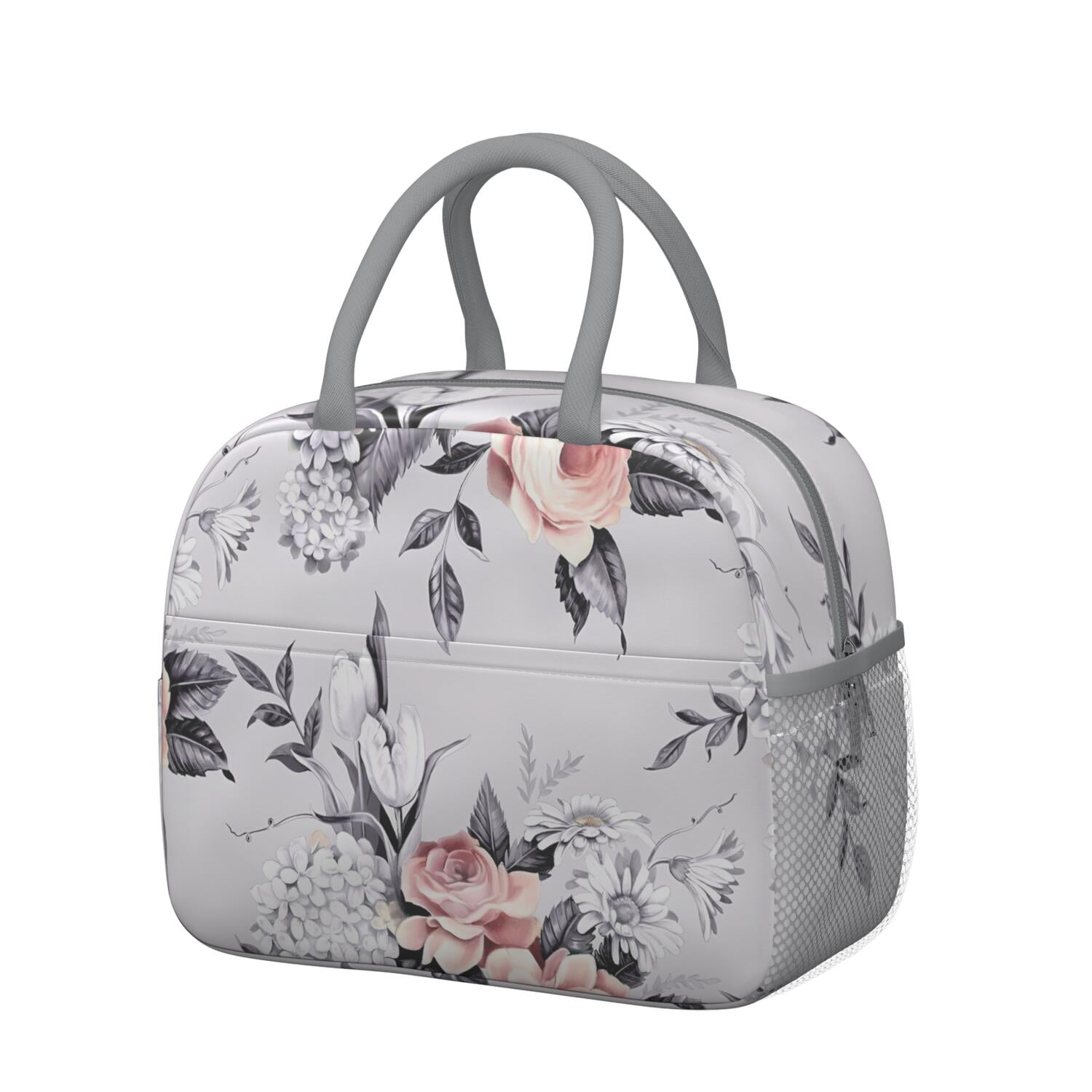 Bloom Insulated Lunch Bag - Reusable Thermal Lunch Tote, Waterproof & Leakproof Floral Print ...
