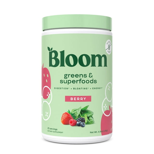 Bloom Nutrition Greens & Superfoods Powder, Mixed Berry, 25 Servings ...