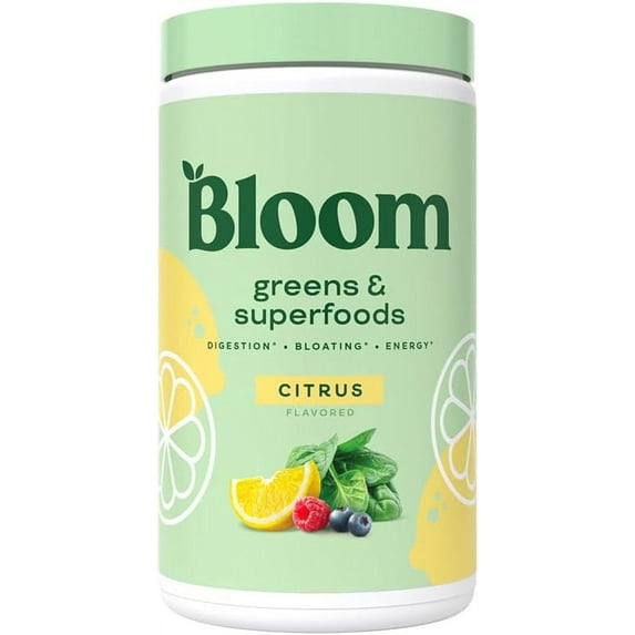 Bloom Nutrition Greens & Superfoods Powder, Citrus Flavor, Digestive ...