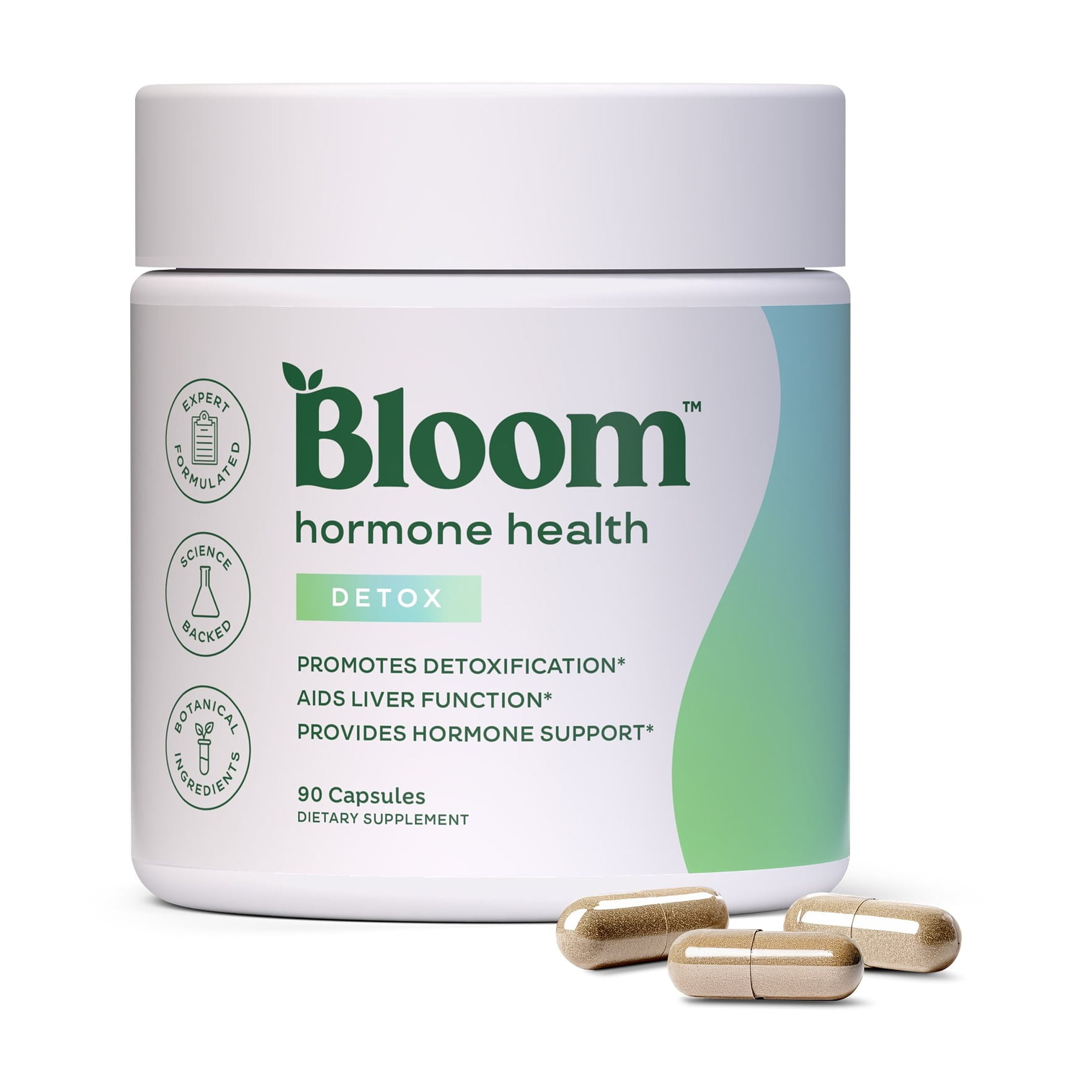 Bloom Nutrition Hormone Support Detox Capsules 90 Count for Women's ...