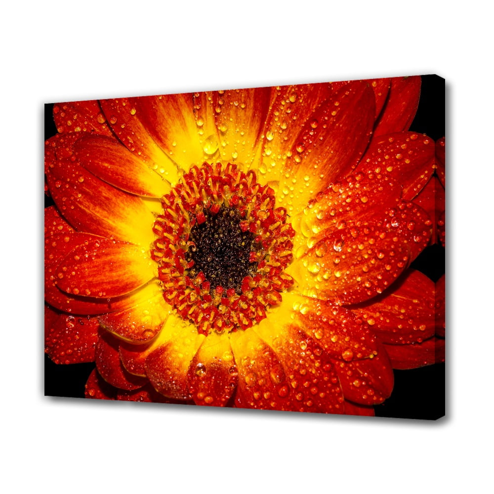 Bloom Orange Sunflower Canvas Poster Bedroom Decor Sports Landscape ...