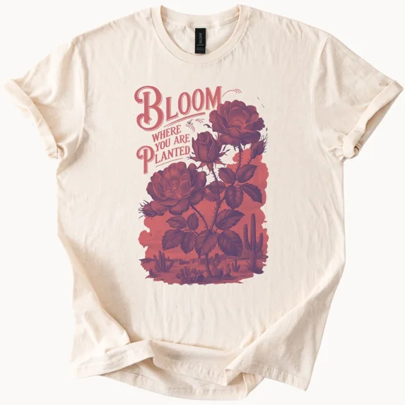 Bloom Planted Floral Tee Desert Rose Graphic Shirt, Vintage T-Shirt ...