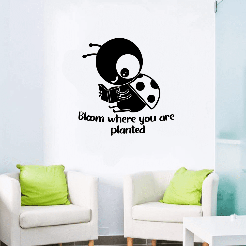 Bloom Quote Ladybug Ladybugs Lady Bug Bugs Cute Animal Insect Vinyl ...