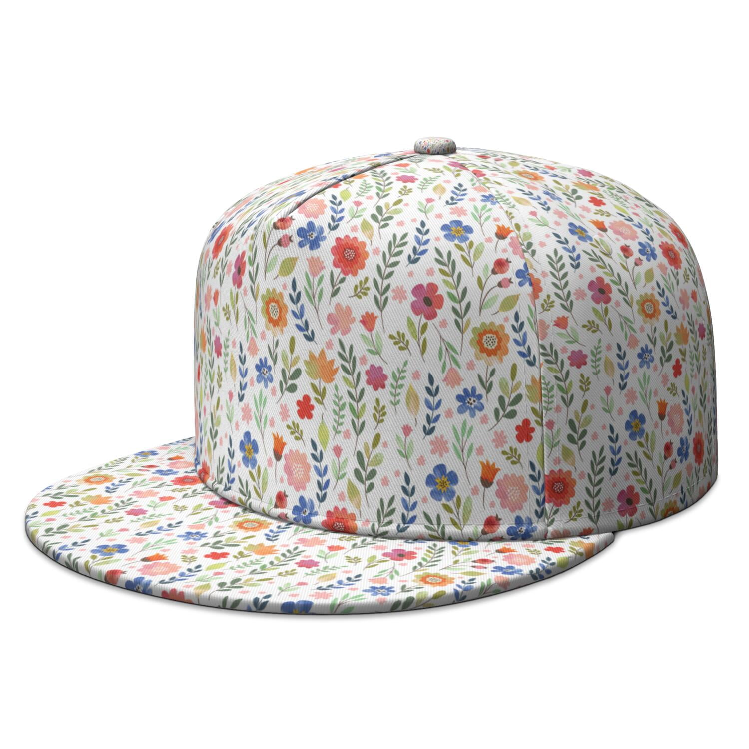 Bloom Snapback Hat – Spring Flower Print Flat Visor Cap, Breathable for Daily Wear - Walmart.com