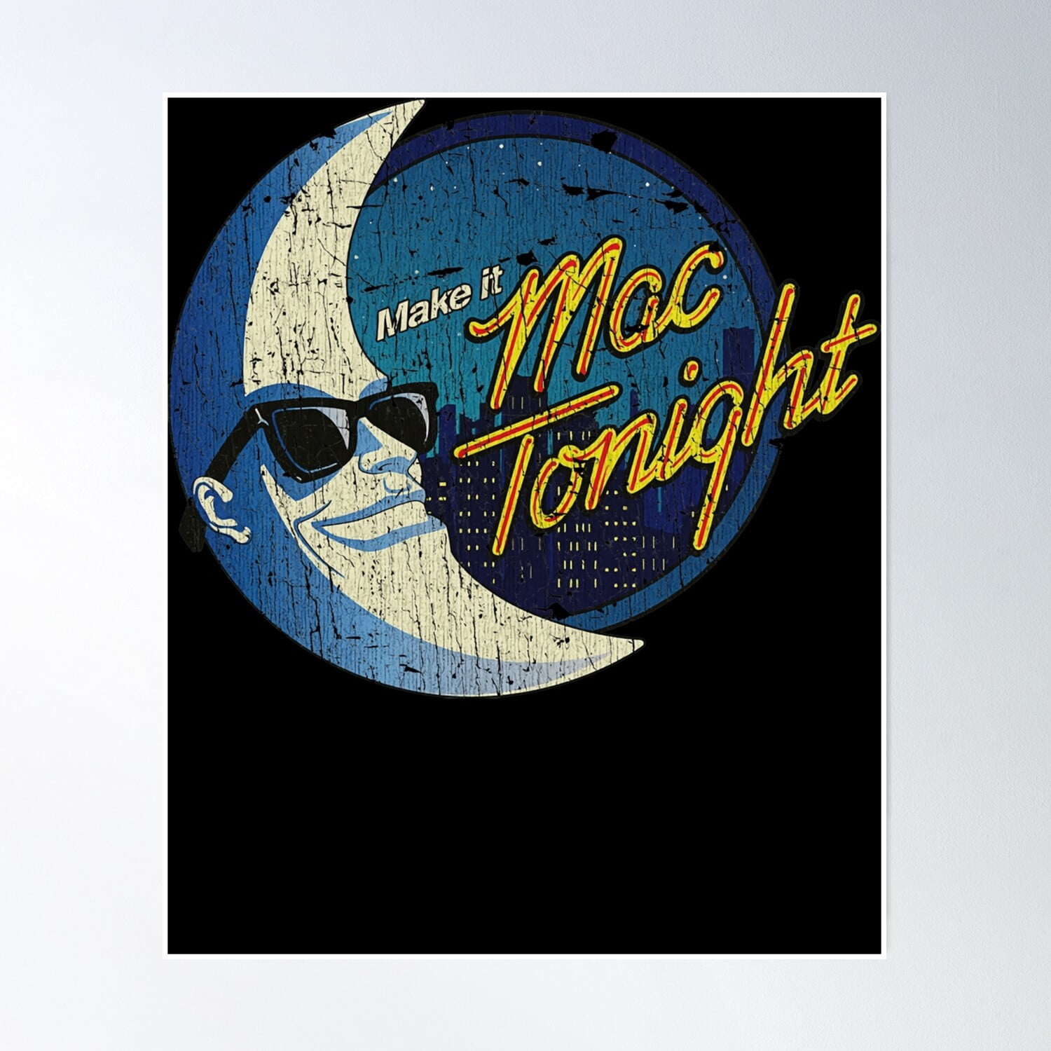 Bloom Theory 80S Retro Mac Tonight Moon Man 1986 Poster Wall Art ...