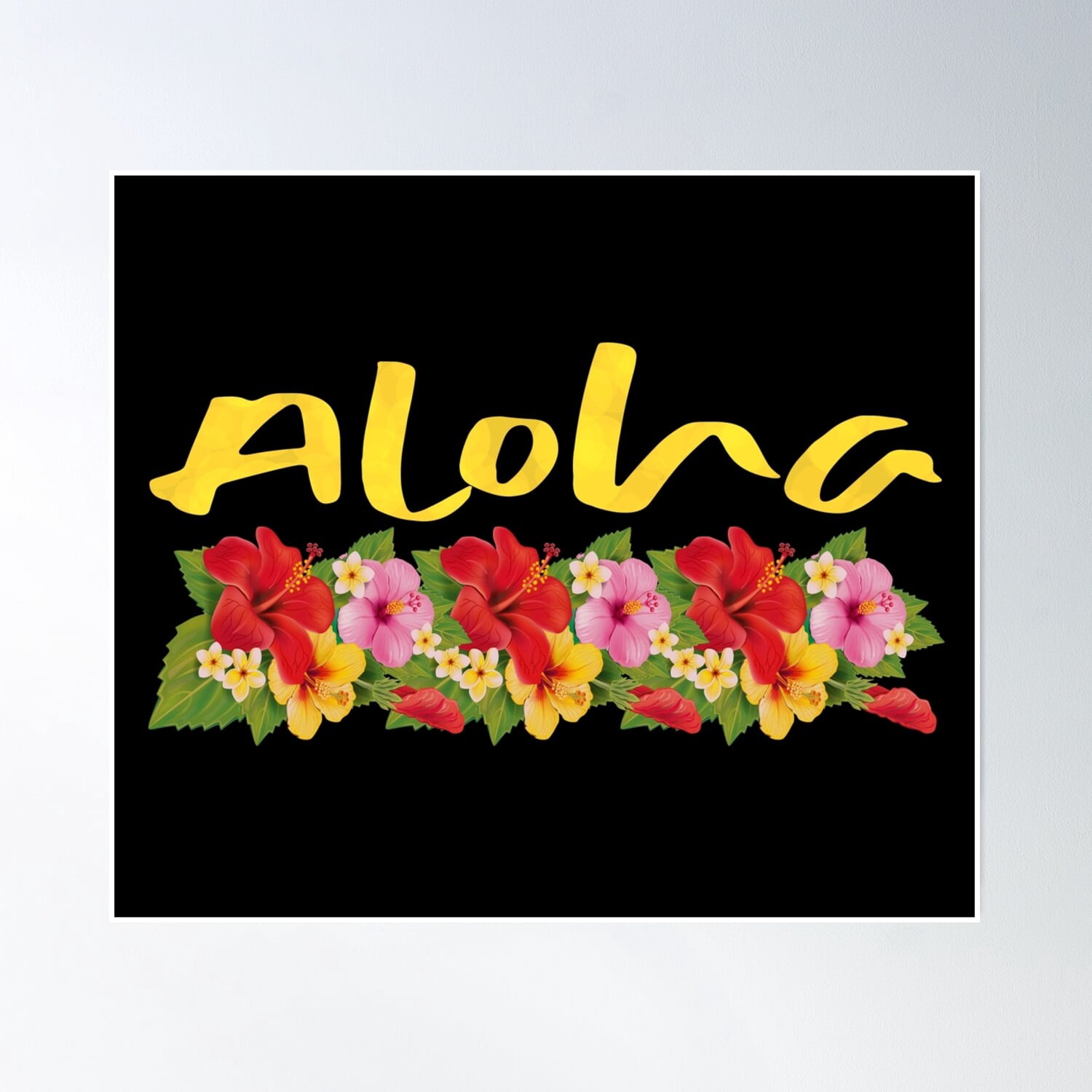 Bloom Theory Aloha! (On Black) Poster Wall Art, Modern Wall Decor ...