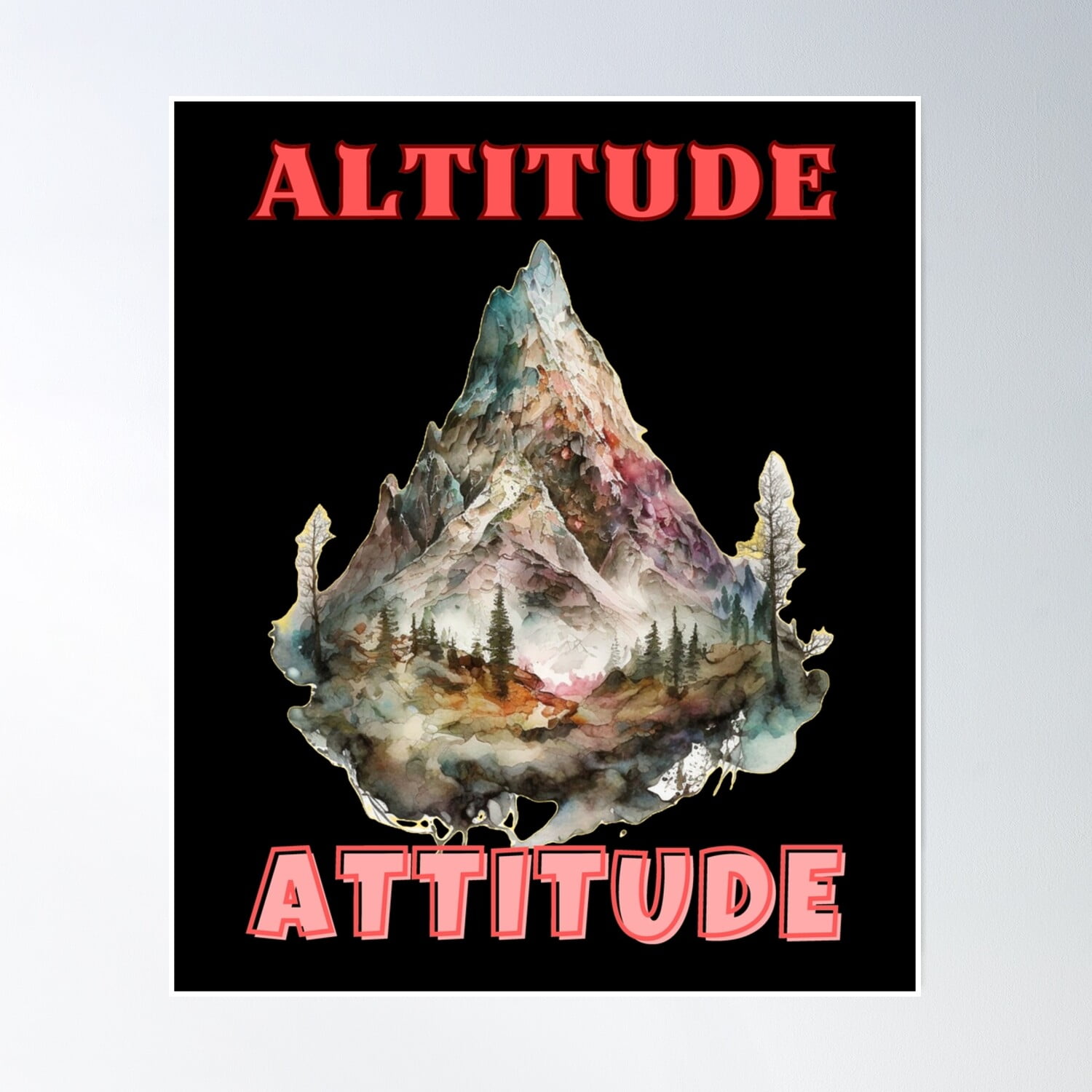 Bloom Theory Altitude Attitude. Hiking Lover Poster Wall Art, Modern ...