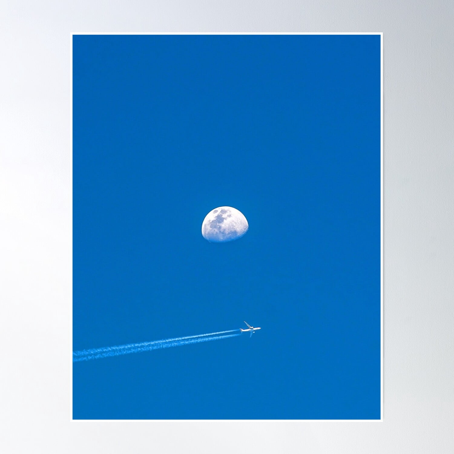 Bloom Theory Aviation #4 - Jet Airliner And Contrail Passing By Moon ...