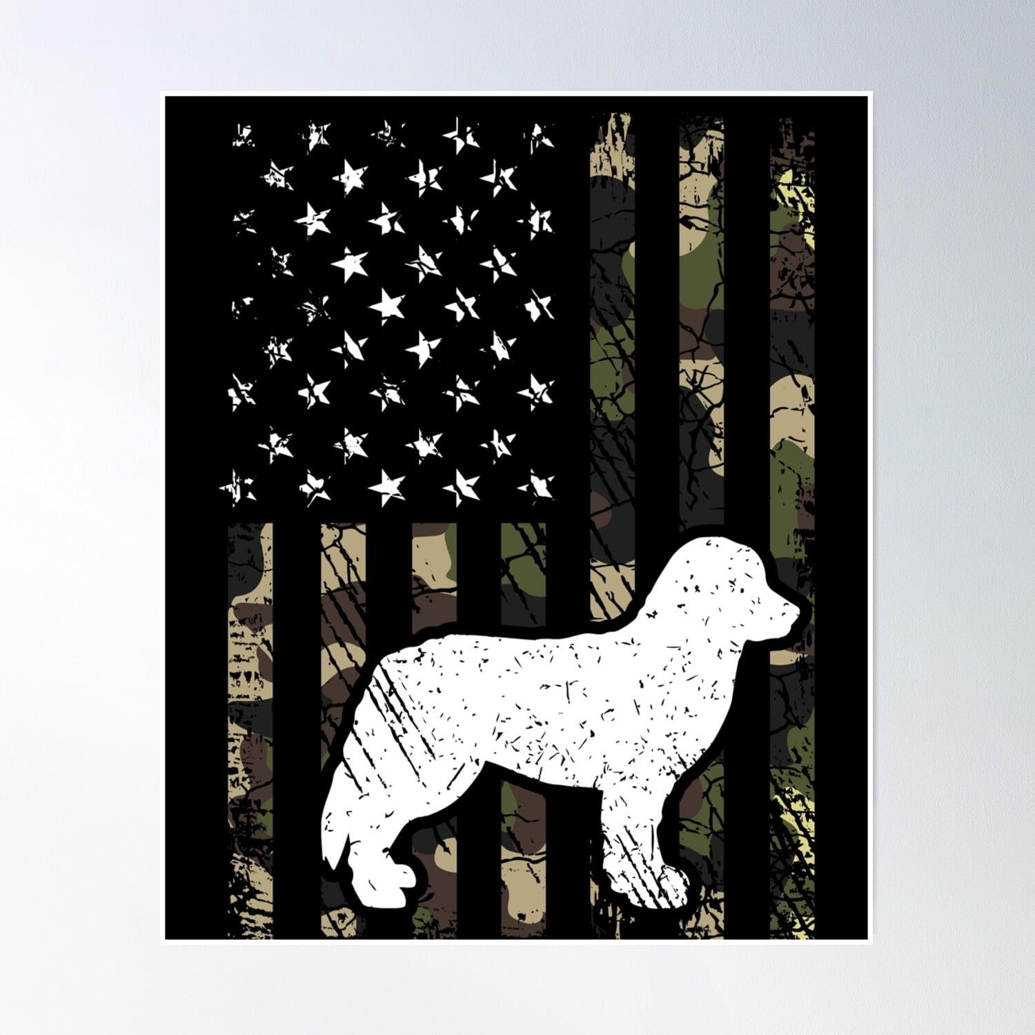 Bloom Theory Bernese Mountain Camouflage Usa Flag Poster Wall Art, Modern Wall Decor, 8x12 ...