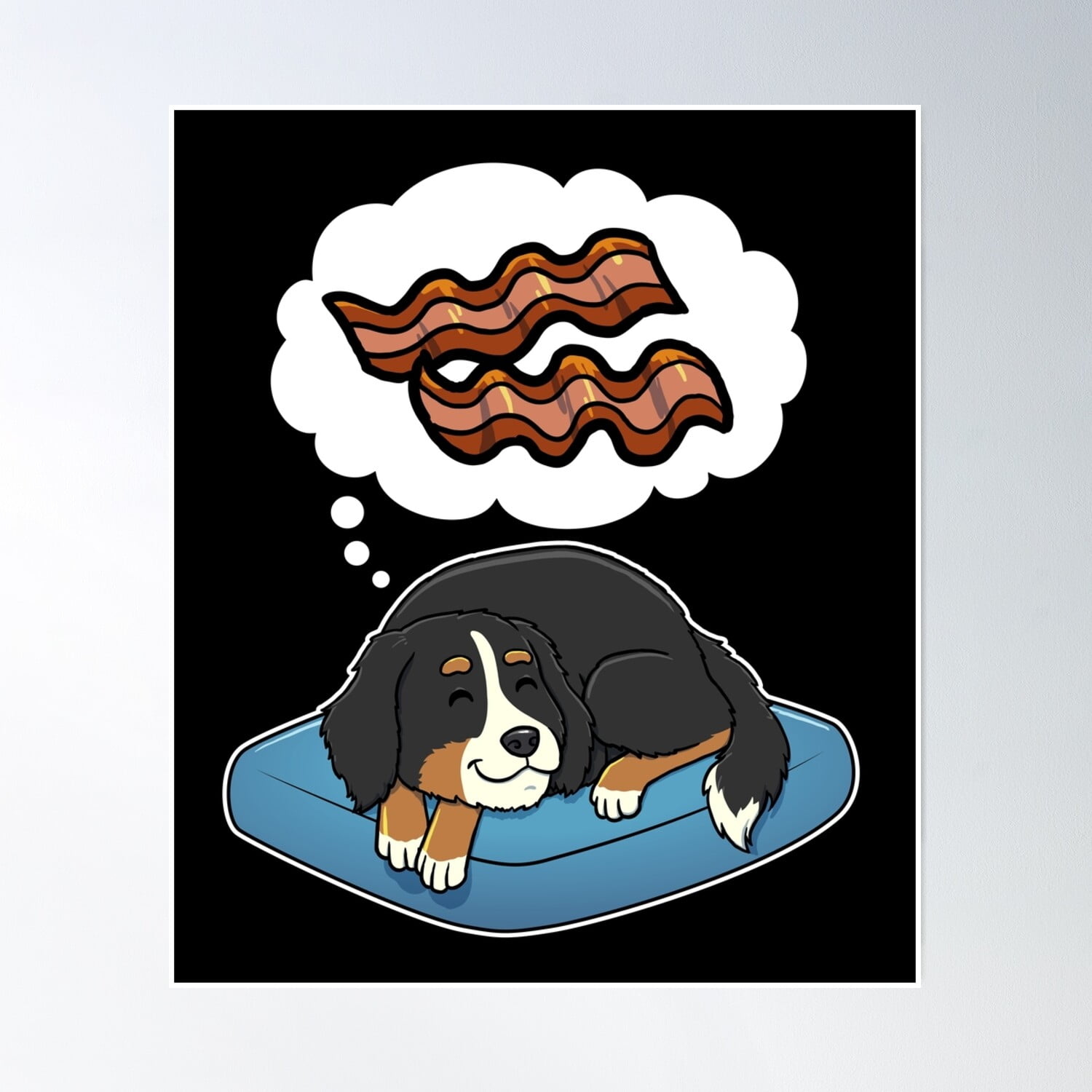 Bloom Theory Bernese Mountain Dog Dreaming About Bacon Poster Wall Art, Modern Wall Decor, 16x24 ...