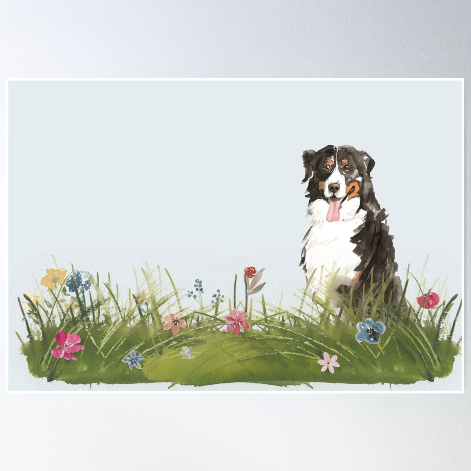 Bloom Theory Bernese Mountain Dog Poster Wall Art, Modern Wall Decor, 8x12 UNFRAMED - Walmart.com