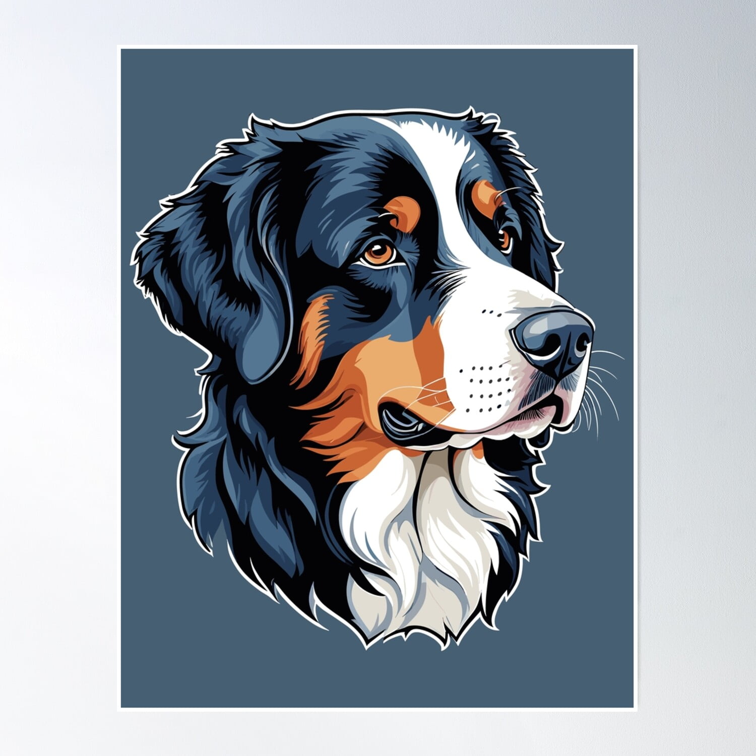 Bloom Theory Bernese Mountain Dog Poster Wall Art, Modern Wall Decor, 8x12 UNFRAMED - Walmart.com