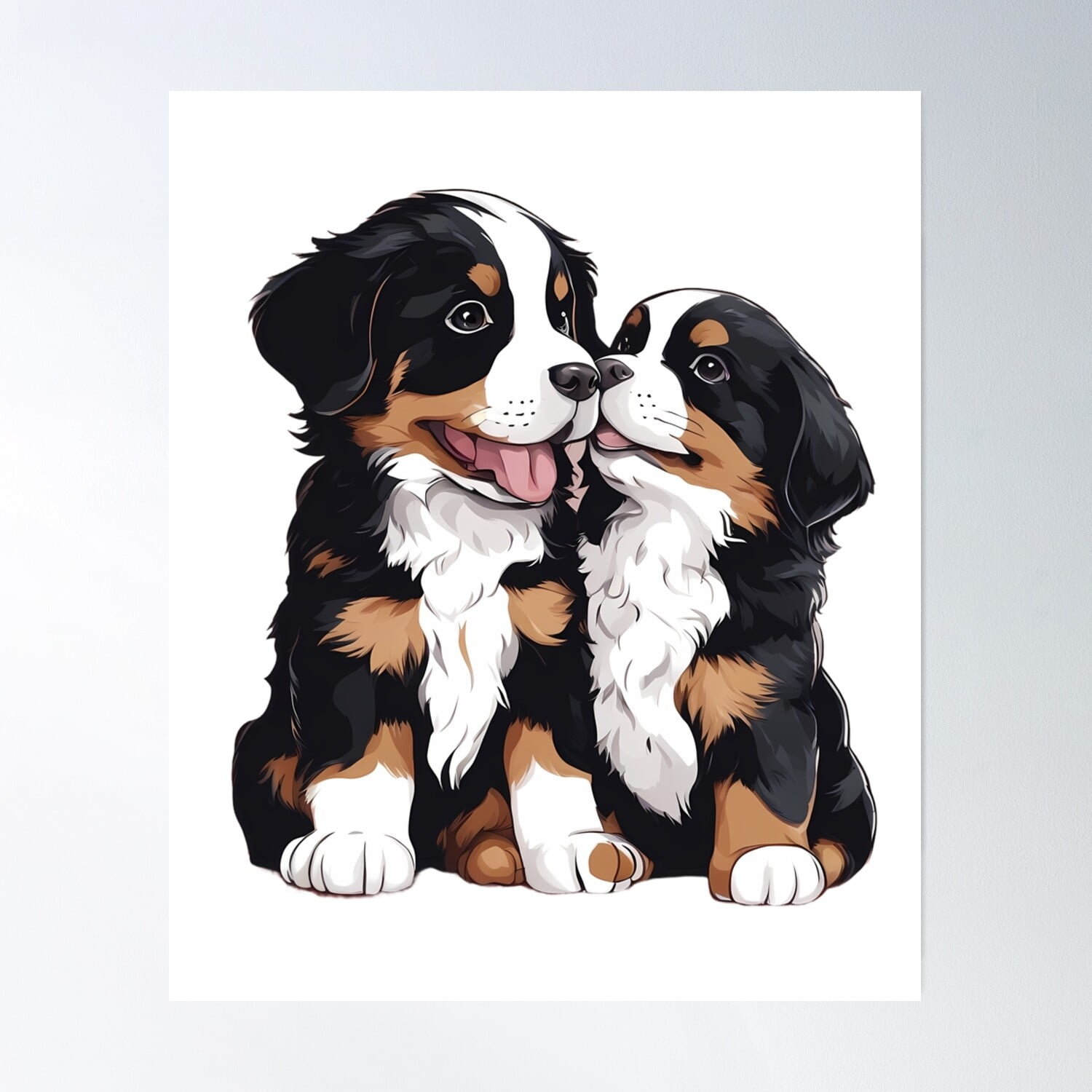 Bloom Theory Bernese Mountain Dog Puppy Poster Wall Art, Modern Wall Decor, 12x18 UNFRAMED ...