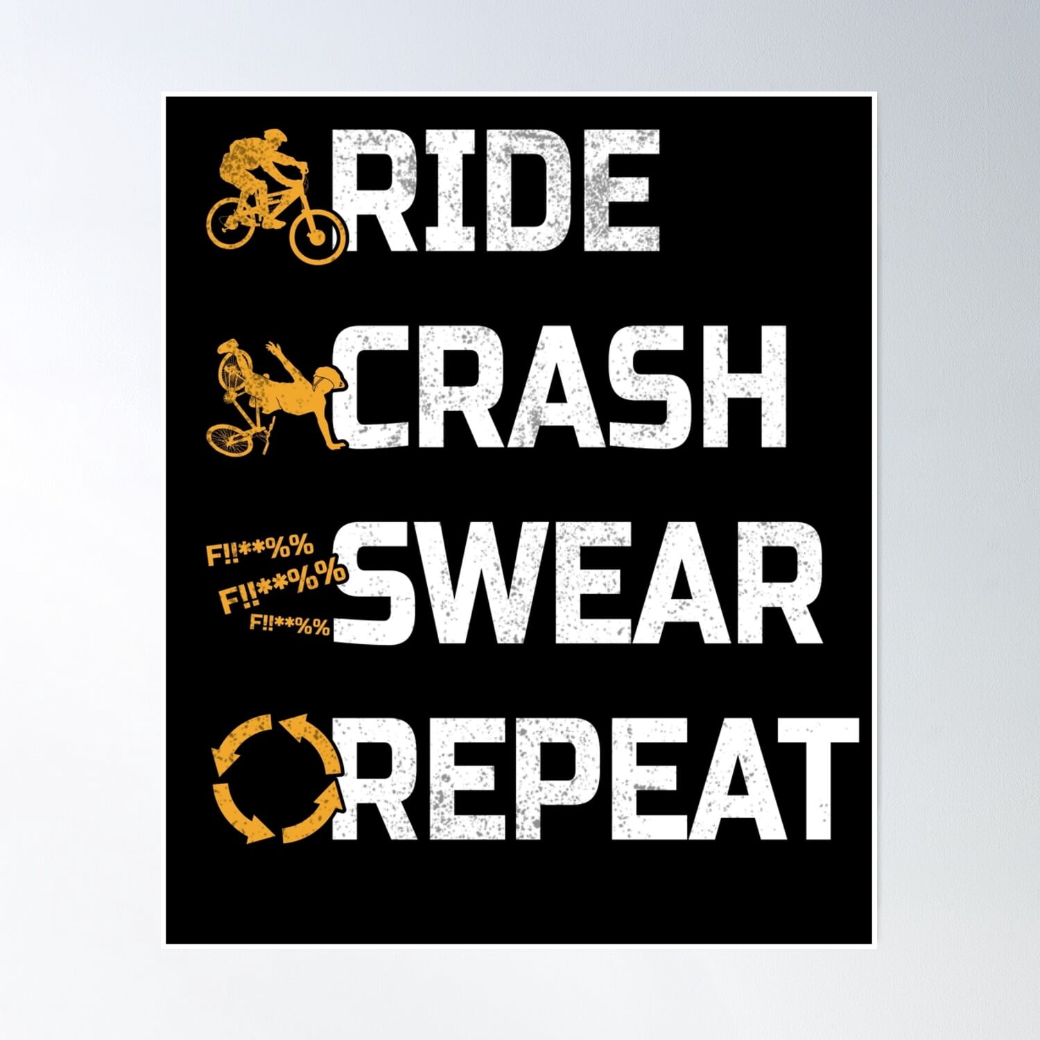 Bloom Theory Biking Mountain Biker Bike Poster Wall Art, Modern Wall ...