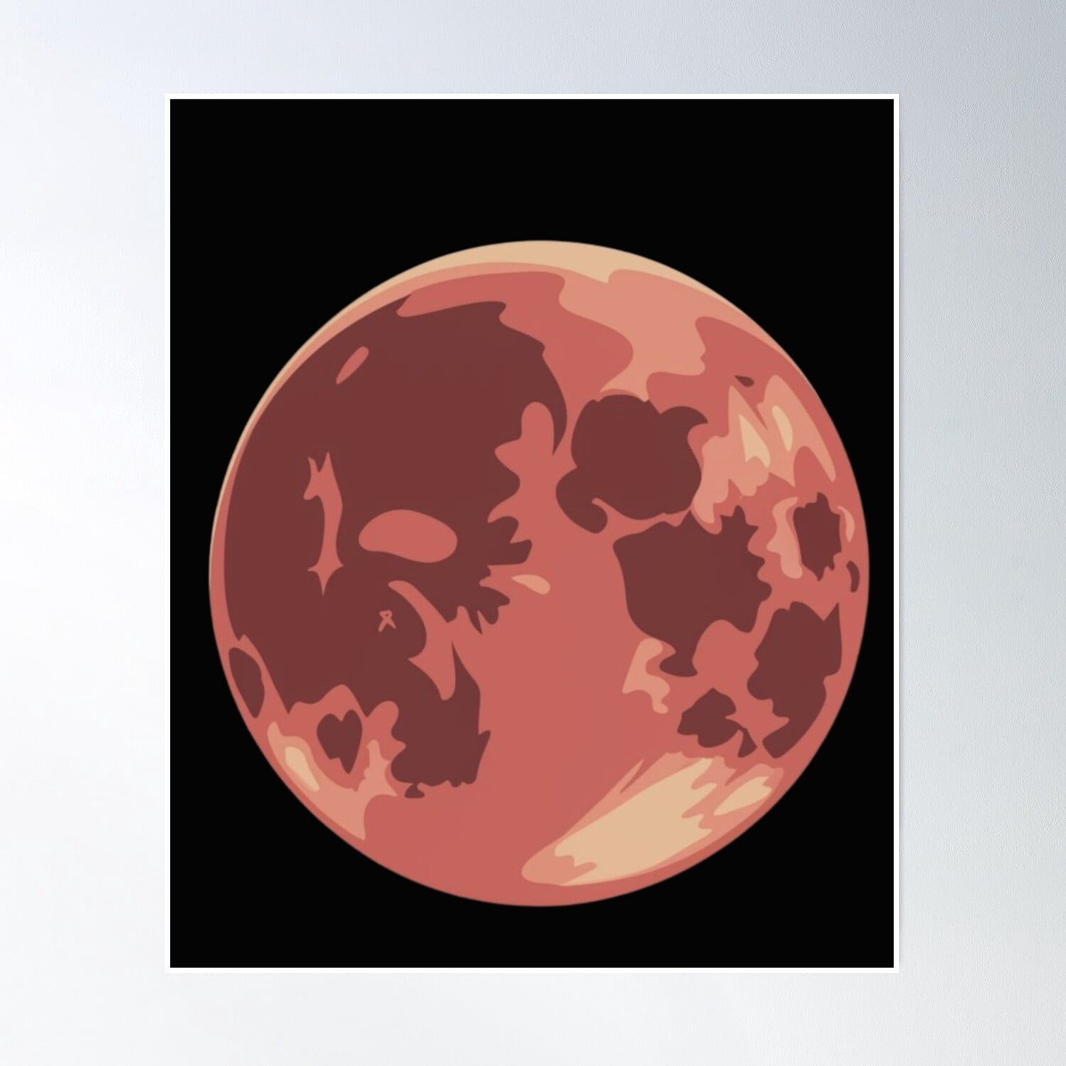 Bloom Theory Blood Moon - Strawberry Moon Full Moon Poster Wall Art ...